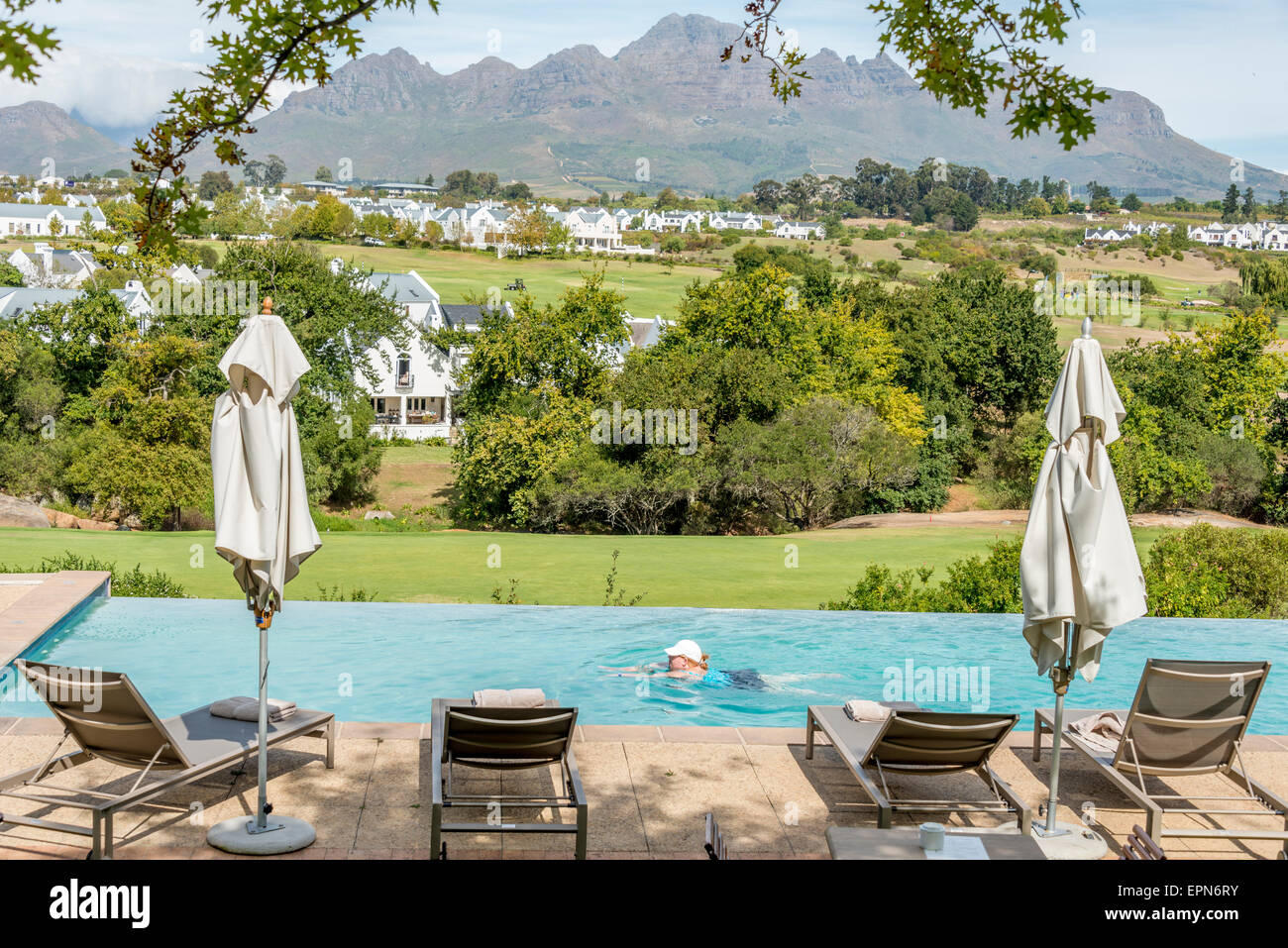 Swimming pool at Kleine Zalze Wine Estate, Stellenbosch, Western Cape ...