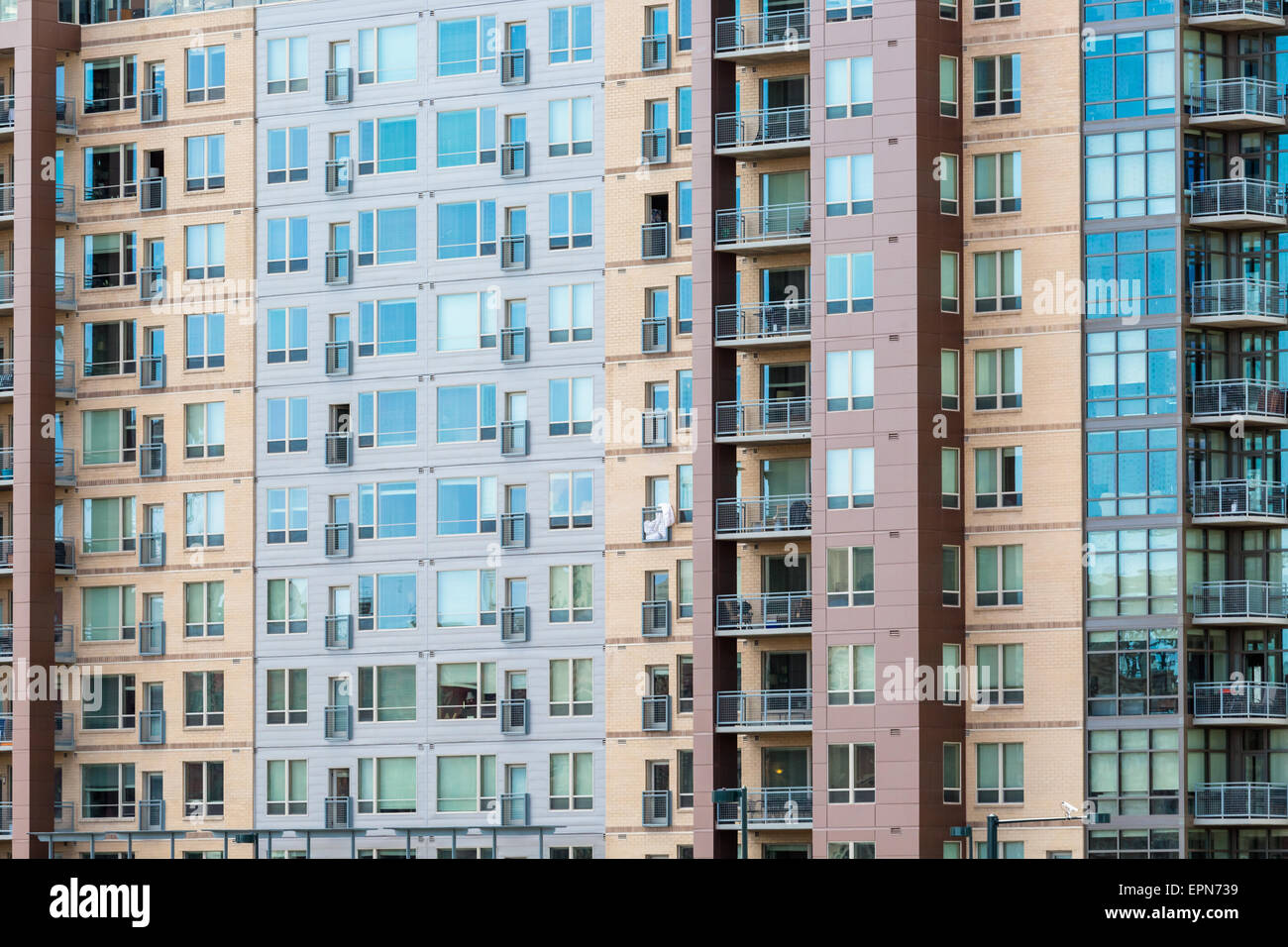 Elevation of modern condominiums in urban area Stock Photo - Alamy