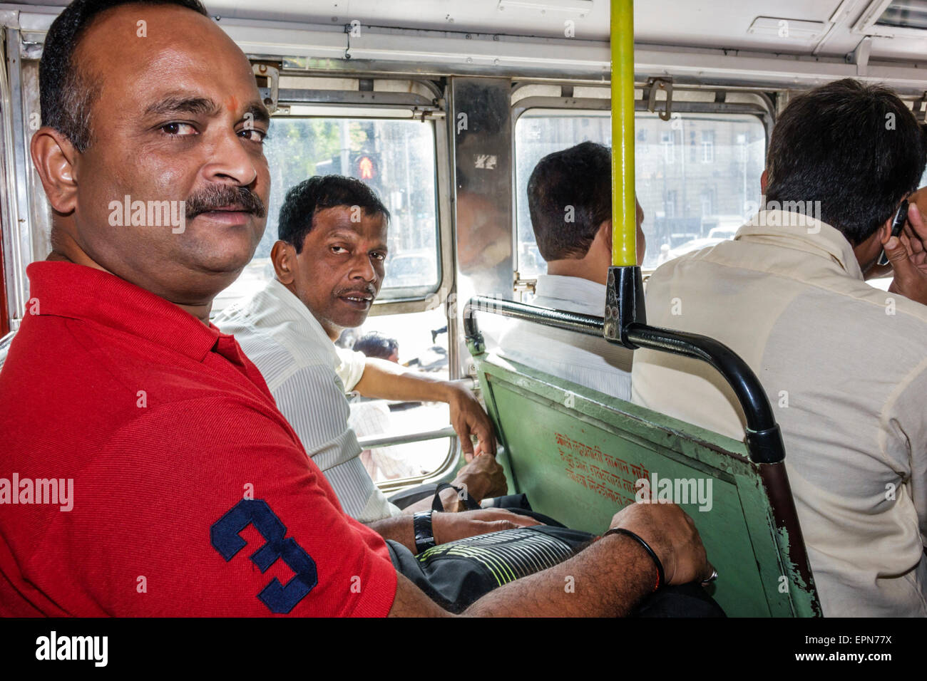 Mumbai India,Indian Asian,Apollo Bandar,Colaba,BEST bus,coach,public ...