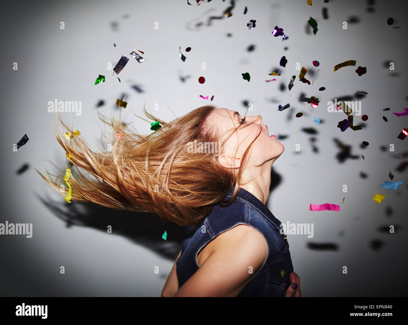 Energetic girl dancing in nightclub Stock Photo - Alamy