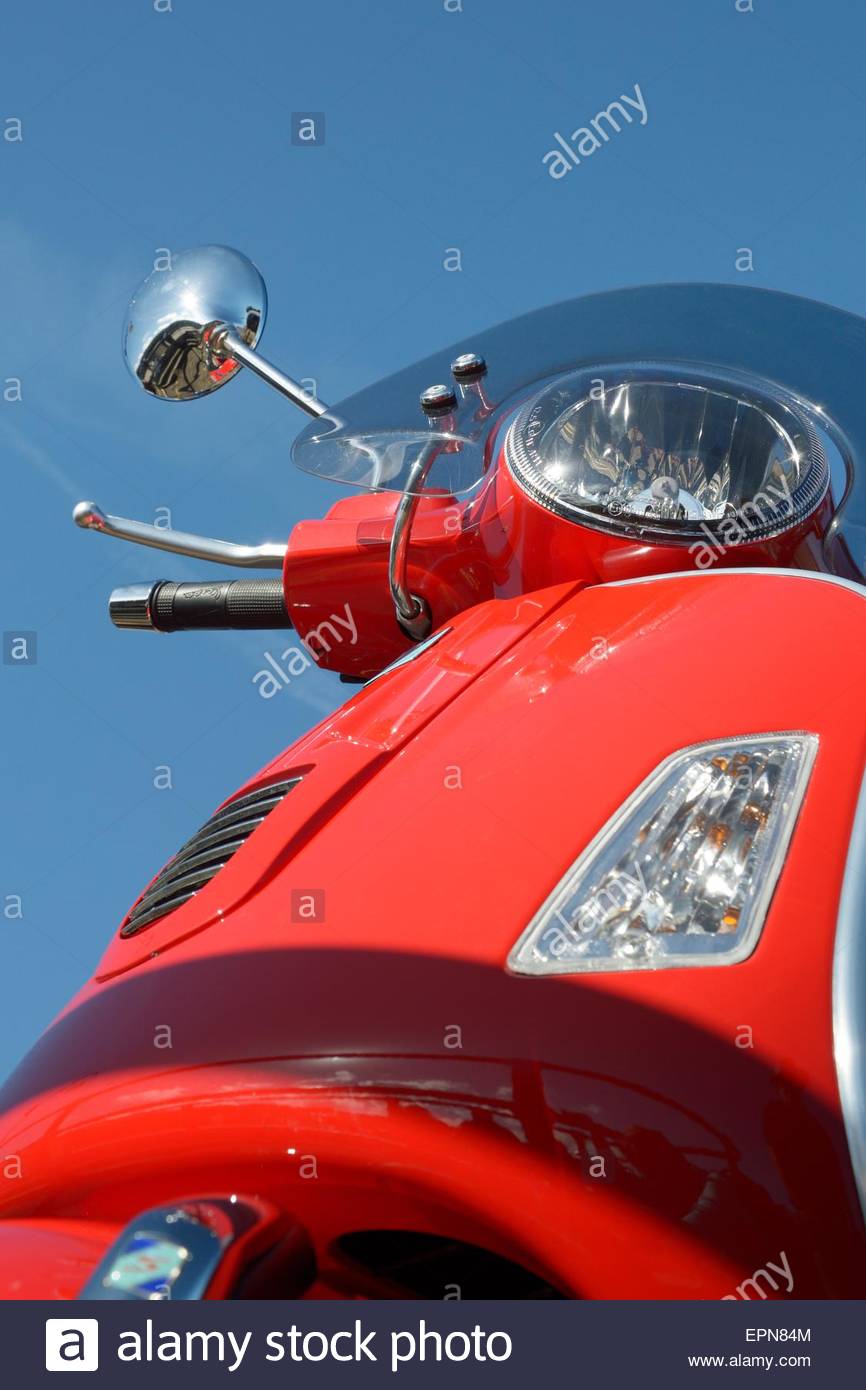 Vespa Red Moped High Resolution Stock Photography and Images - Alamy
