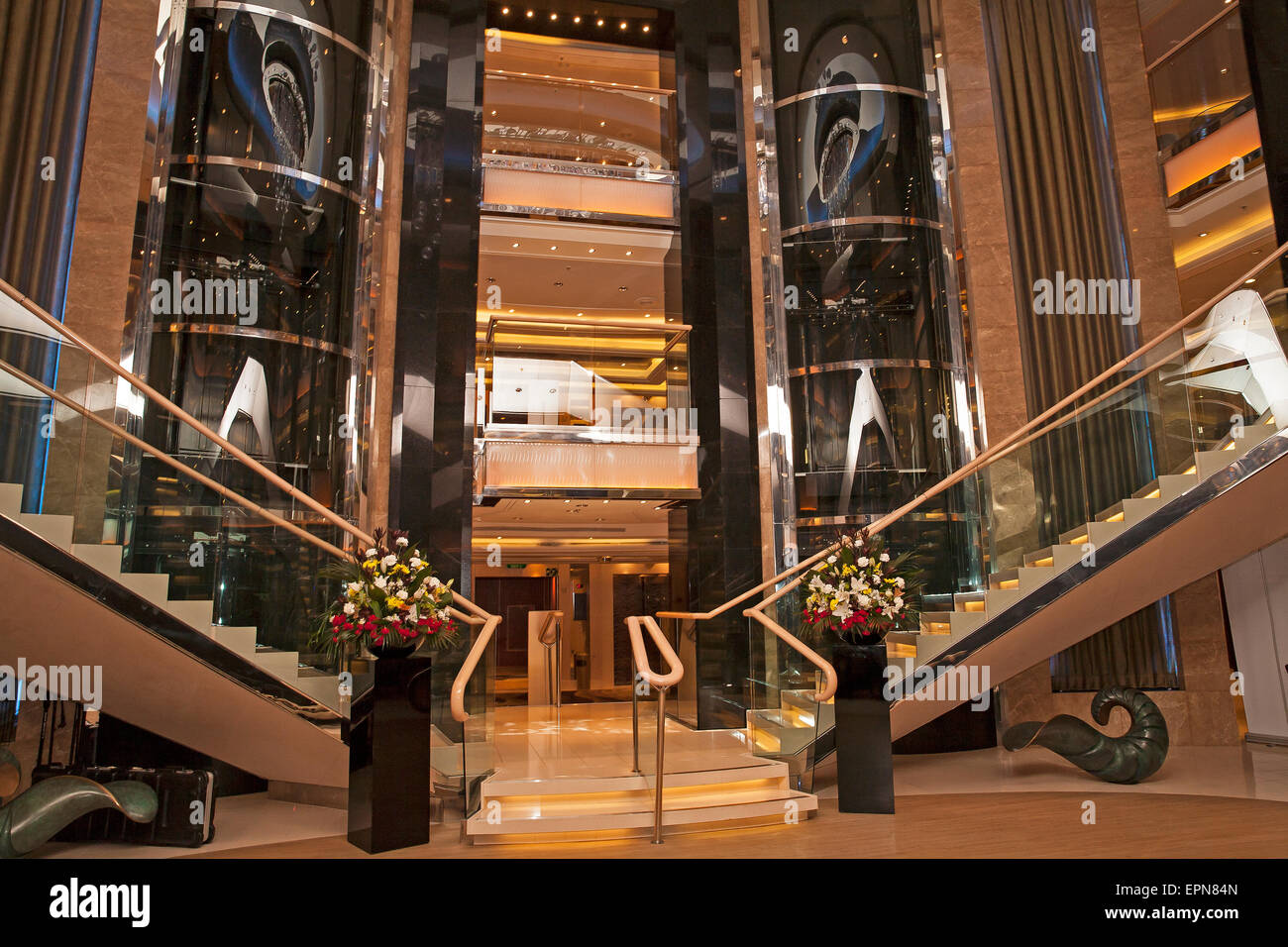 The atrium of P&O Cruise ship Azura Stock Photo - Alamy