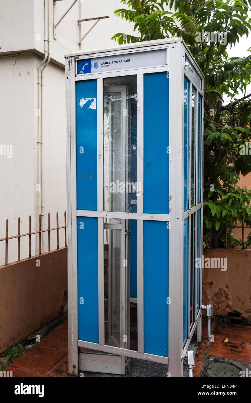 Telephone box in St Lucia Stock Photo - Alamy