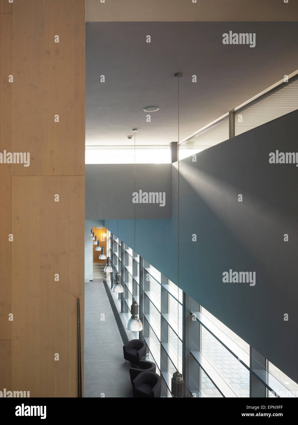Elevated view towards ground floor corridor. Fire Station Dordrecht ...