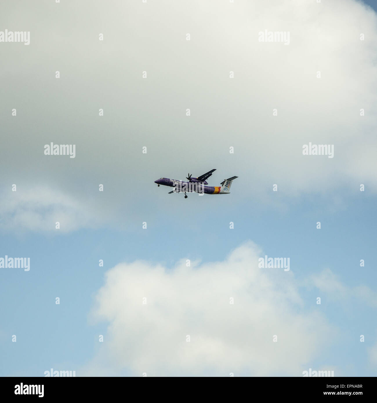 Aircraft on Landing path into Belfast City airport Stock Photo - Alamy