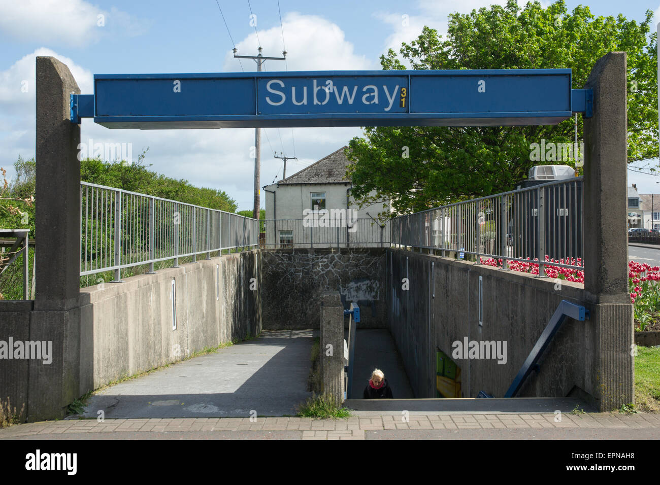 Ramp and steps to pedestrian subway hi-res stock photography and images ...