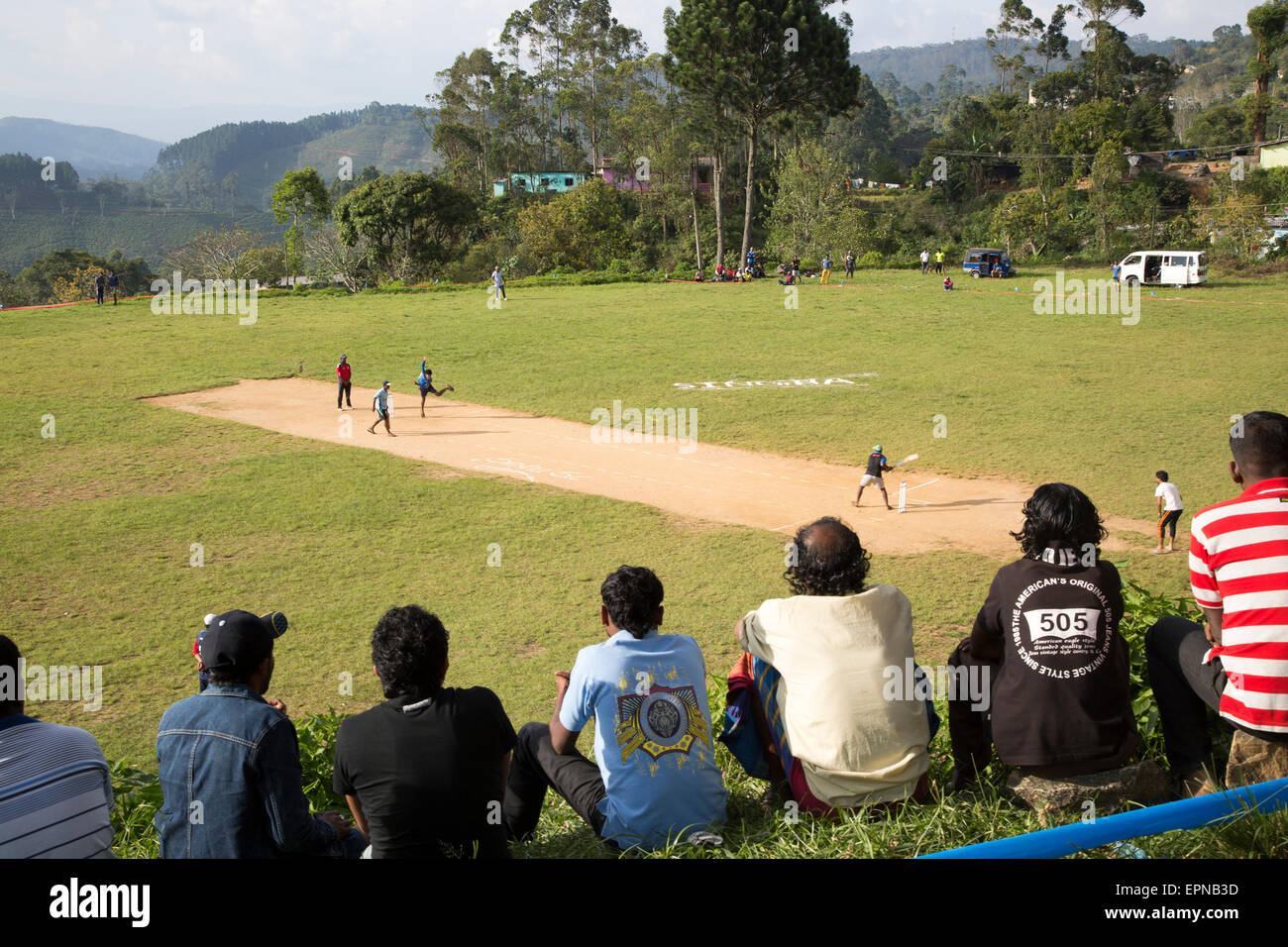 People watching cricket match, Haputale, Badulla District, Uva Province ...