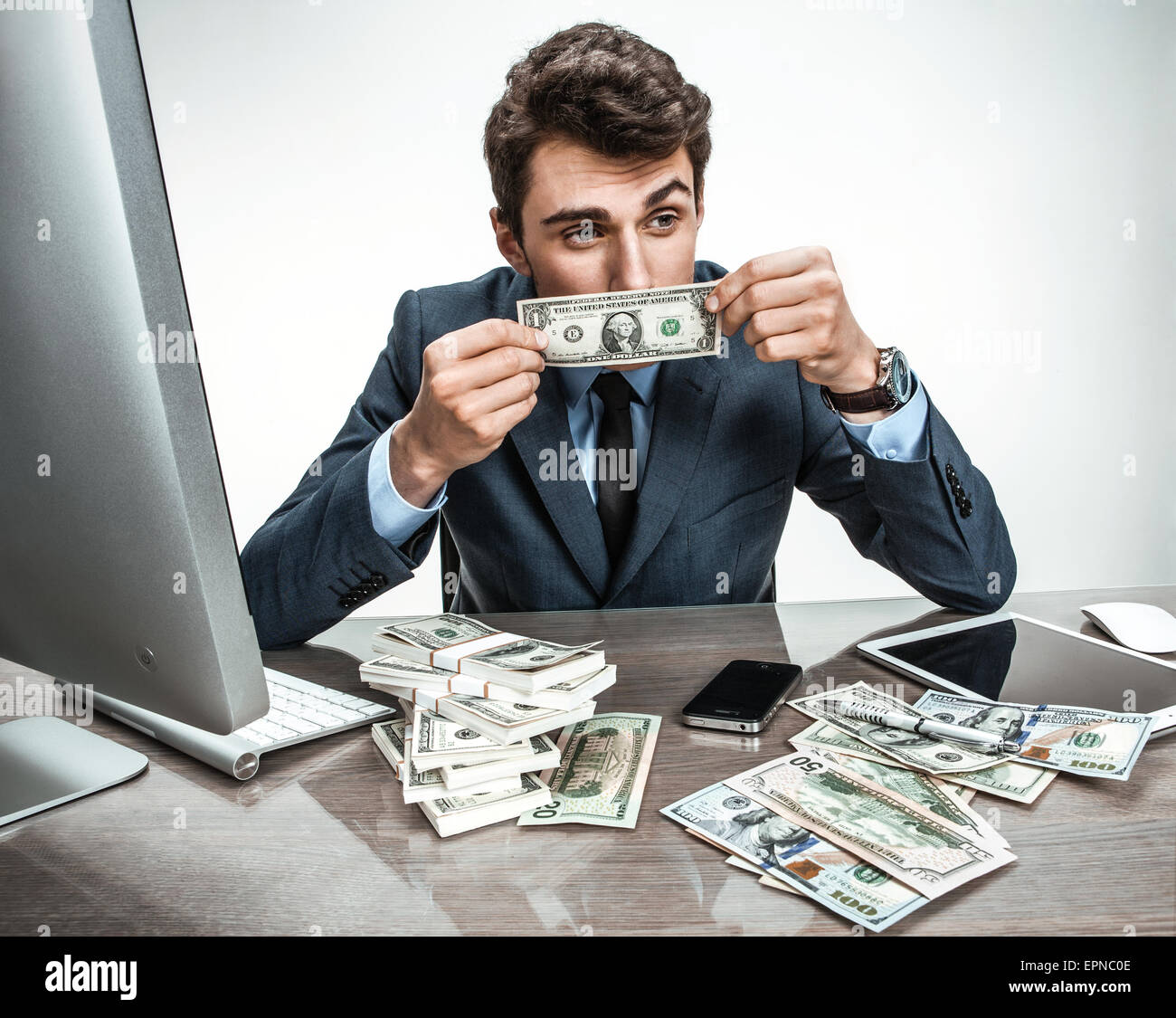 Money rich sad hi-res stock photography and images - Alamy