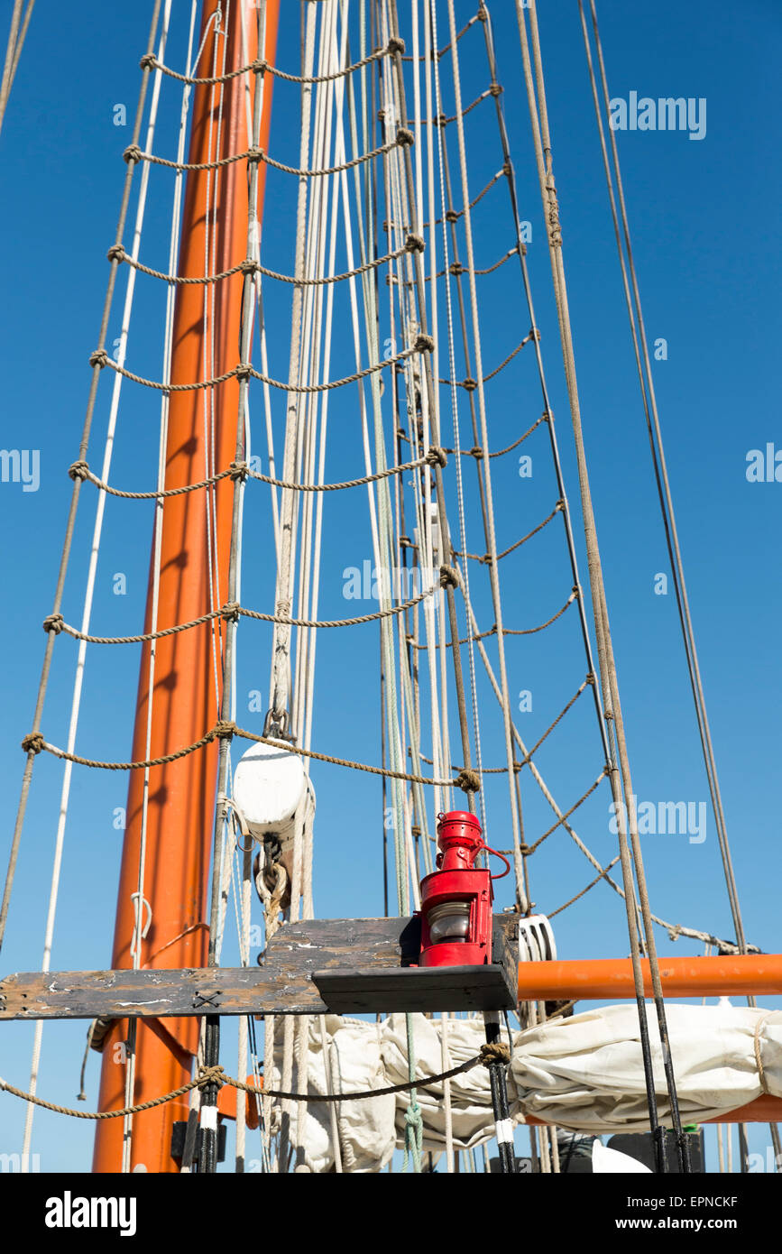 Red lantern sailboat Stock Photo - Alamy