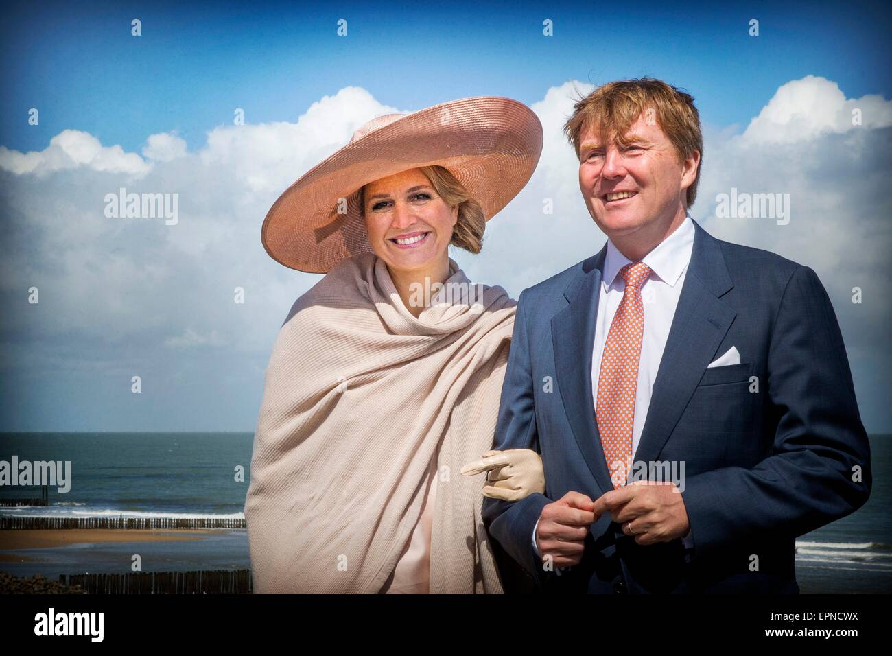 King Willem-Alexander and Queen Maxima visit the dike in Sluis during ...