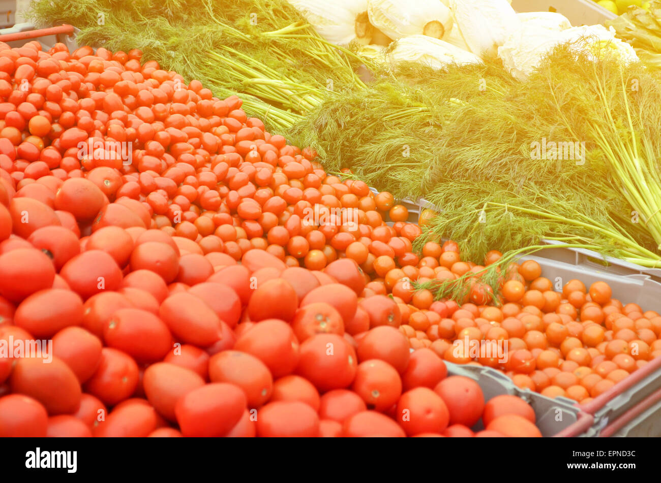 Fresh vegetables at open market Stock Photo - Alamy