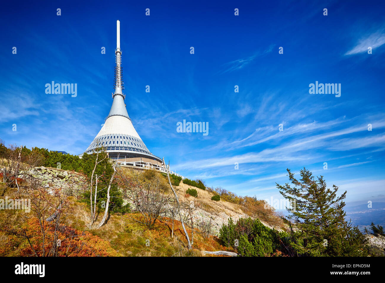 View on Jested tower ,Liberec, Czech Republic Stock Photo - Alamy