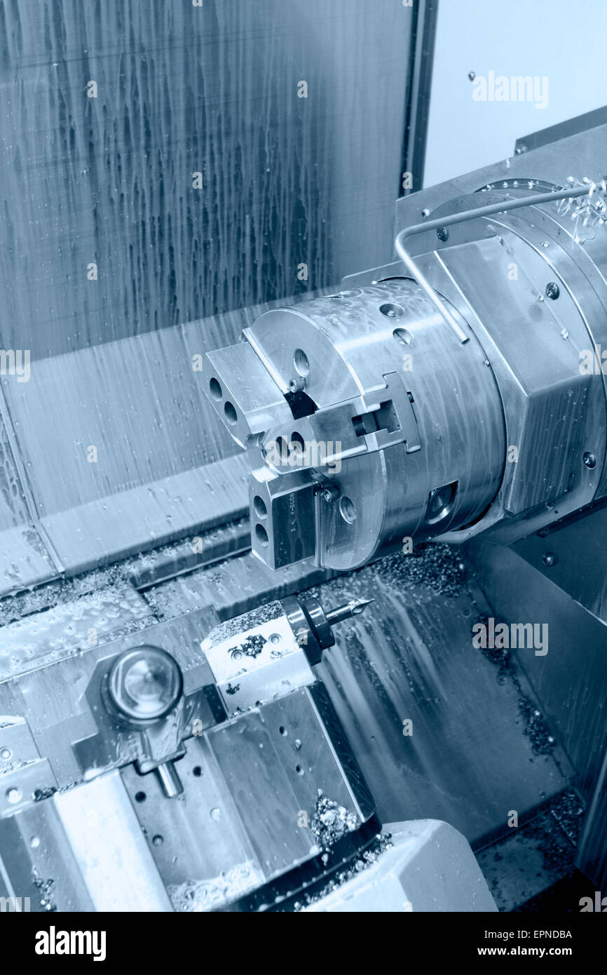 CNC Milling Machine chuck assembly used for machining metal components ...