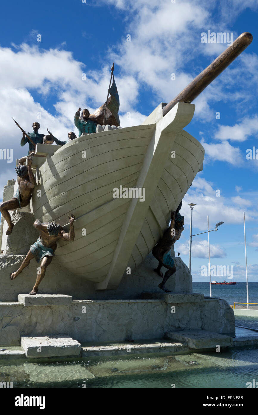 Monument tribute to the Ancud schooner (goleta Ancud).2014 Magellan ...