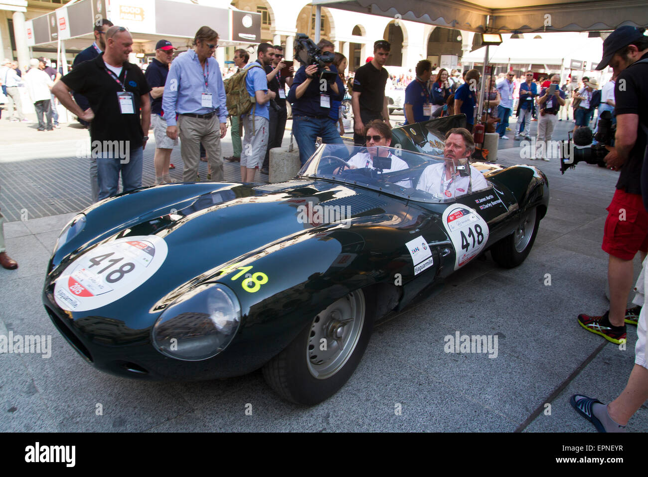 Contestants in Piazza Vittoria for the start of the classic Italian ...