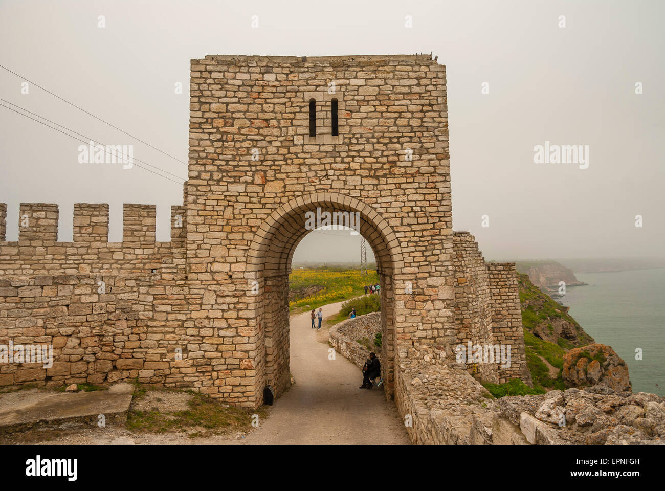 The medieval fortress of Cape Kaliakra ,long and narrow headland on the ...