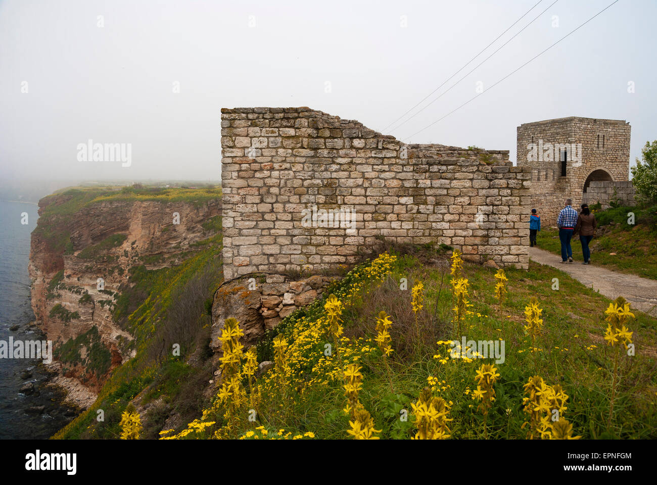 The medieval fortress of Cape Kaliakra ,long and narrow headland on the ...