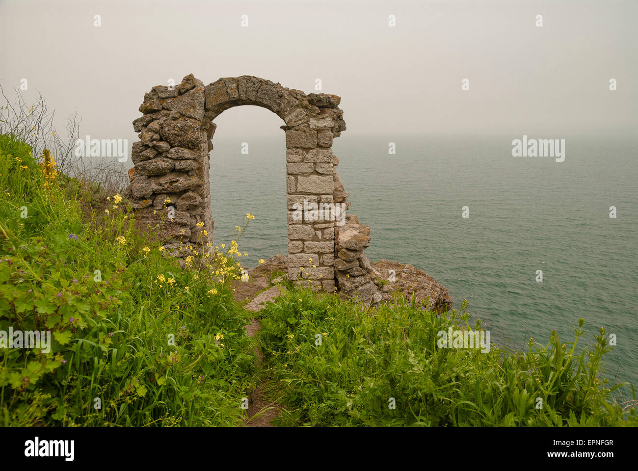 Ancient arch at Kaliakra headland, Black Sea Coast, Bulgaria Stock ...