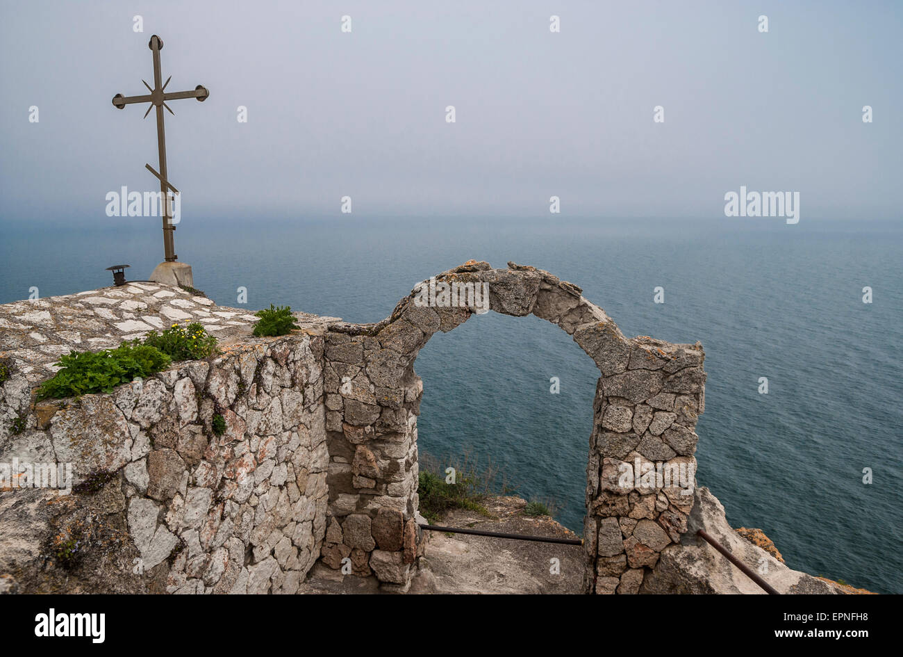Ancient arch at Kaliakra headland, Black Sea Coast, Bulgaria Stock ...