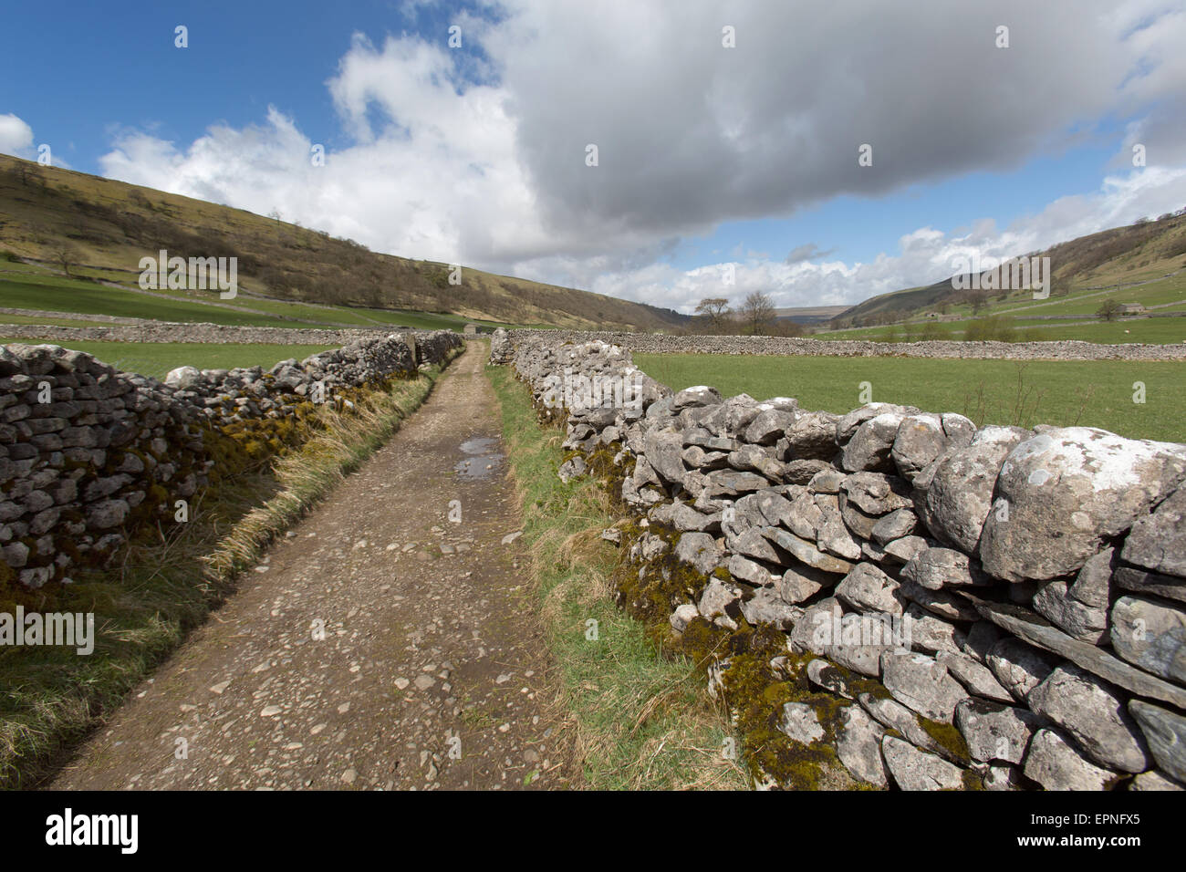 Dales Way, Yorkshire, England. Picturesque spring view of the Dales Way ...