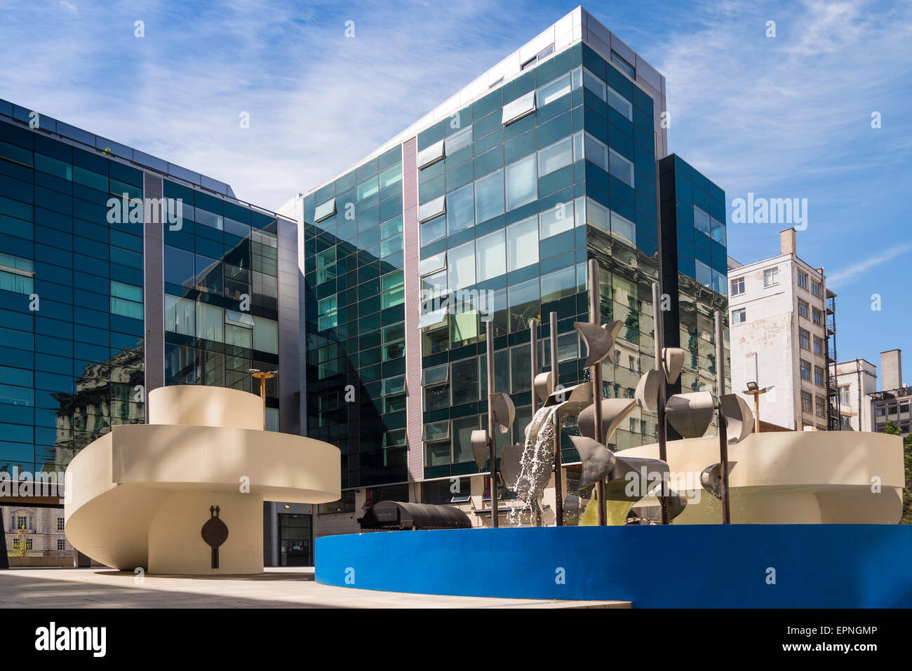 The Beetham Plaza in Liverpool city centre with the ' Bucket Fountain ...