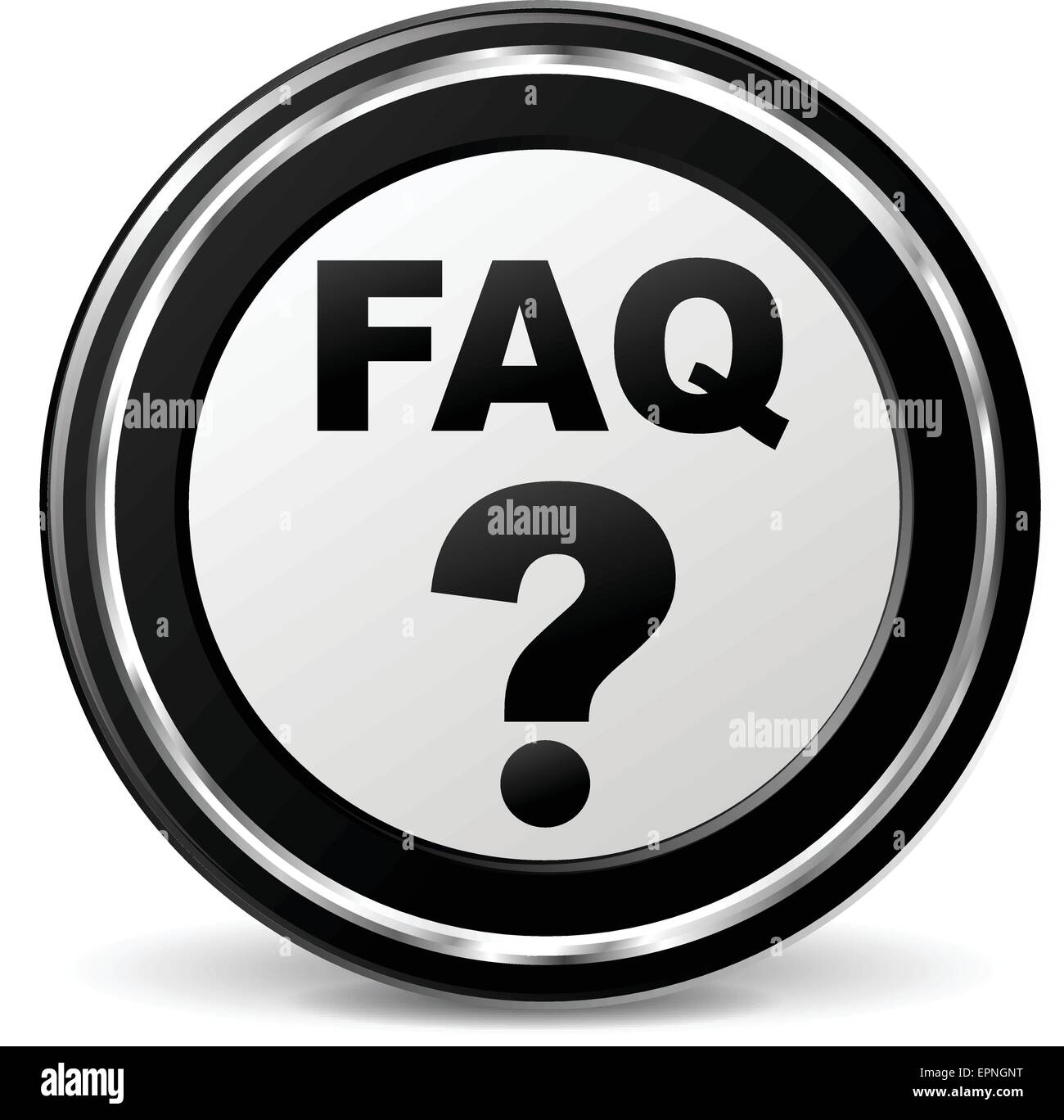 illustration of faq metal icon on white background Stock Vector Image ...