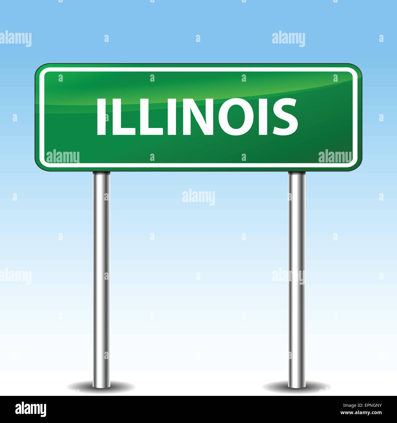 illustration of illinois green metal road sign Stock Vector Image & Art ...