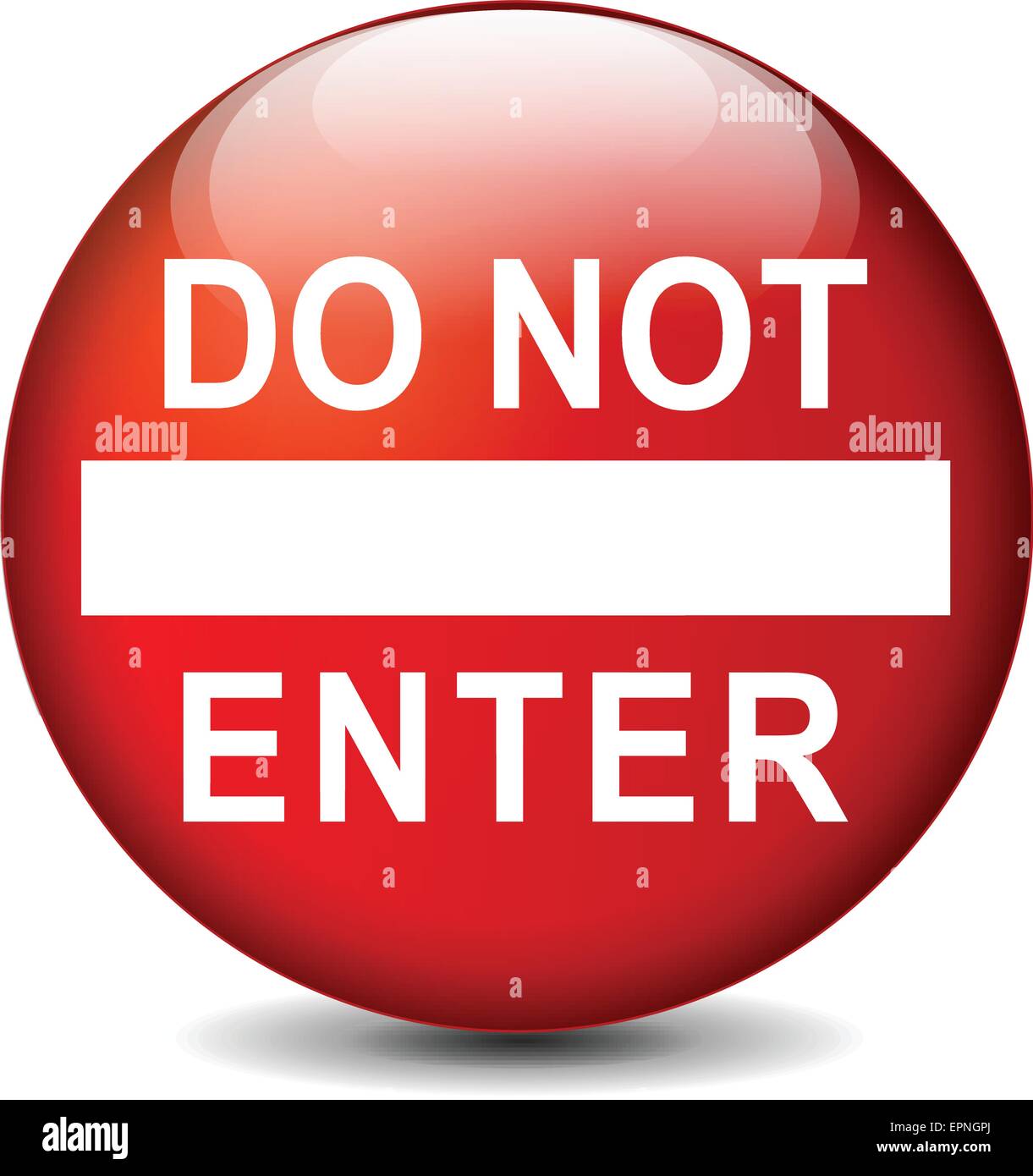 illustration of no entry sign isolated on white background Stock Vector ...