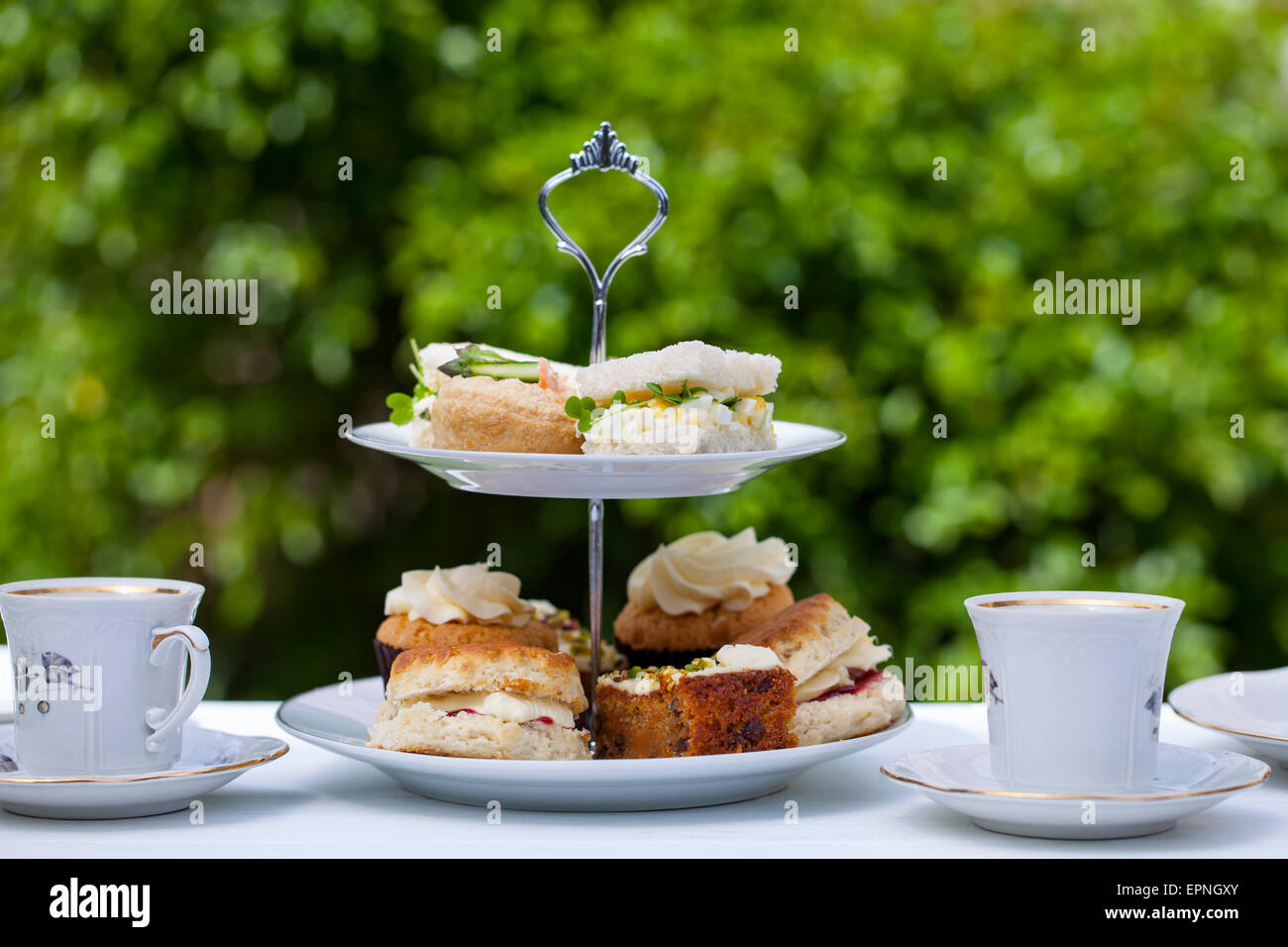 Afternoon tea in the garden Stock Photo - Alamy