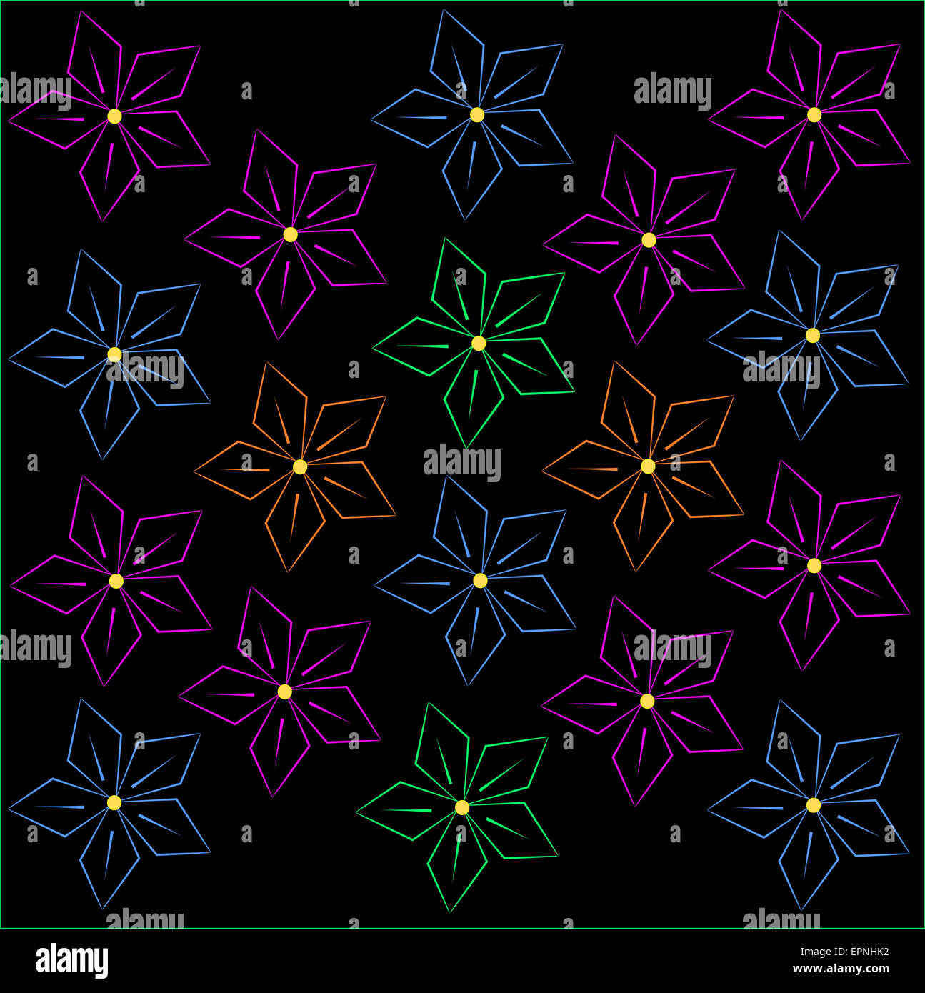 Fluorescent colorful floral pattern Stock Photo - Alamy