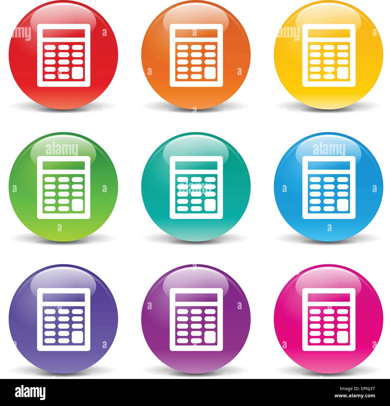 collection of icons of different colors for calculator Stock Vector ...