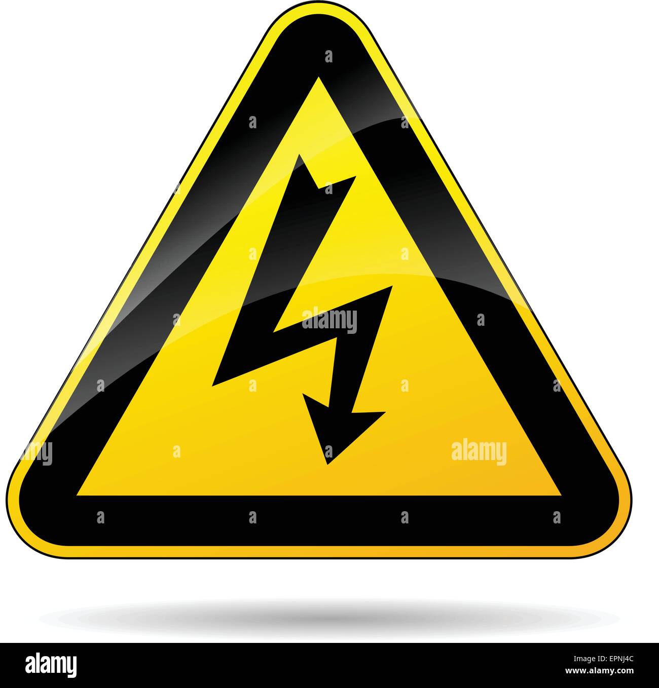 illustration of yellow triangle sign for electricity Stock Vector Image ...