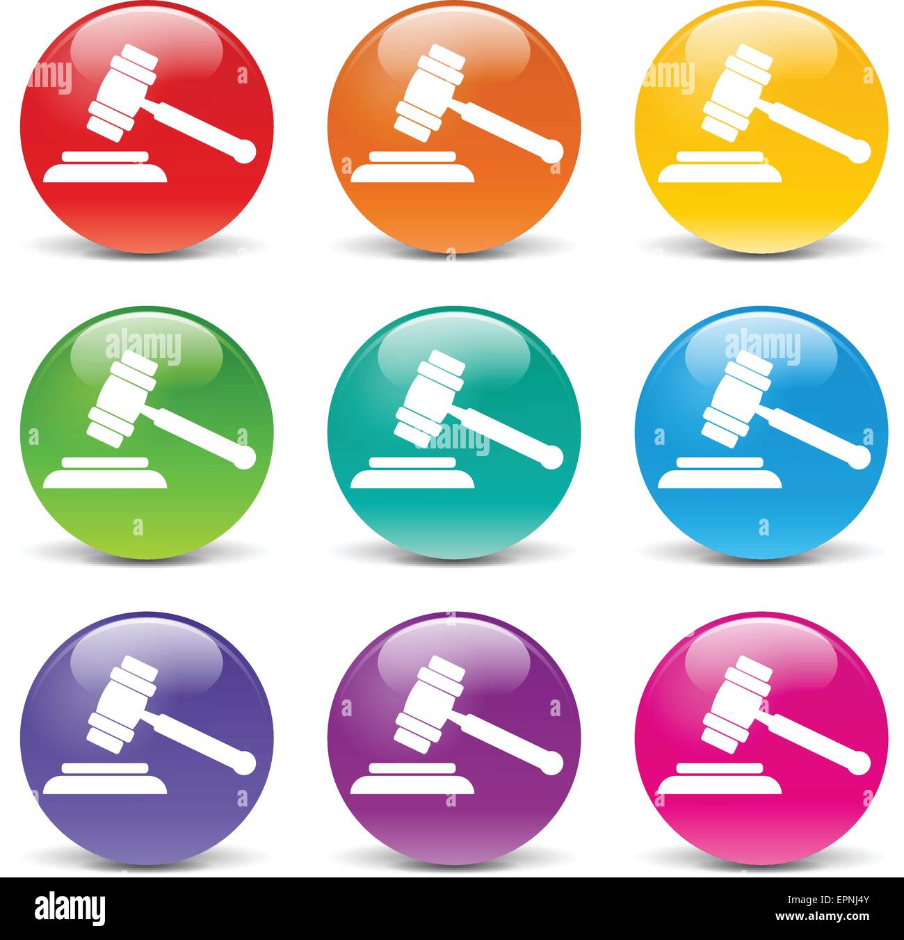 collection of icons of different colors for auction Stock Vector Image ...
