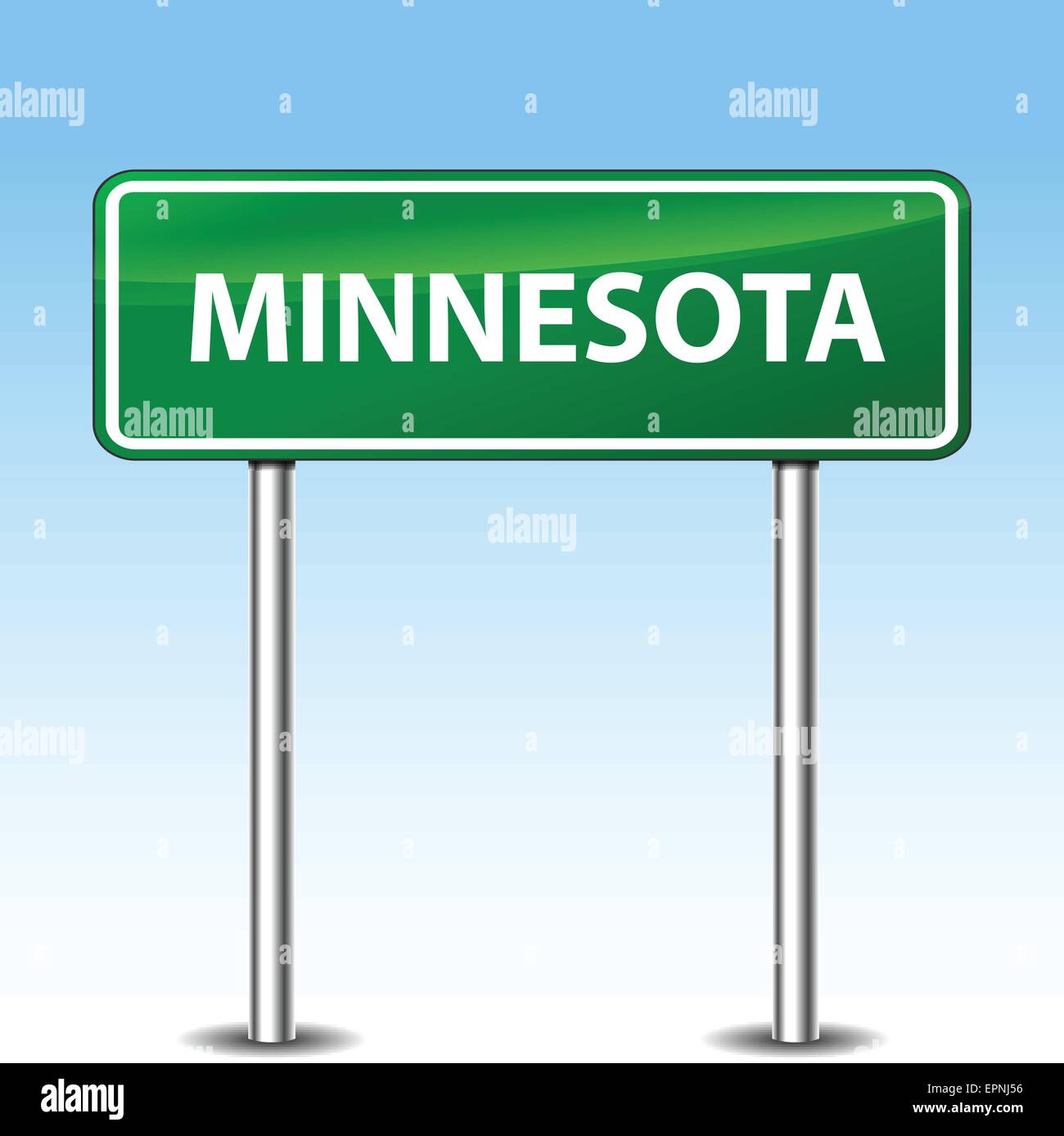 Illustration of minnesota green metal road sign Stock Vector Image ...