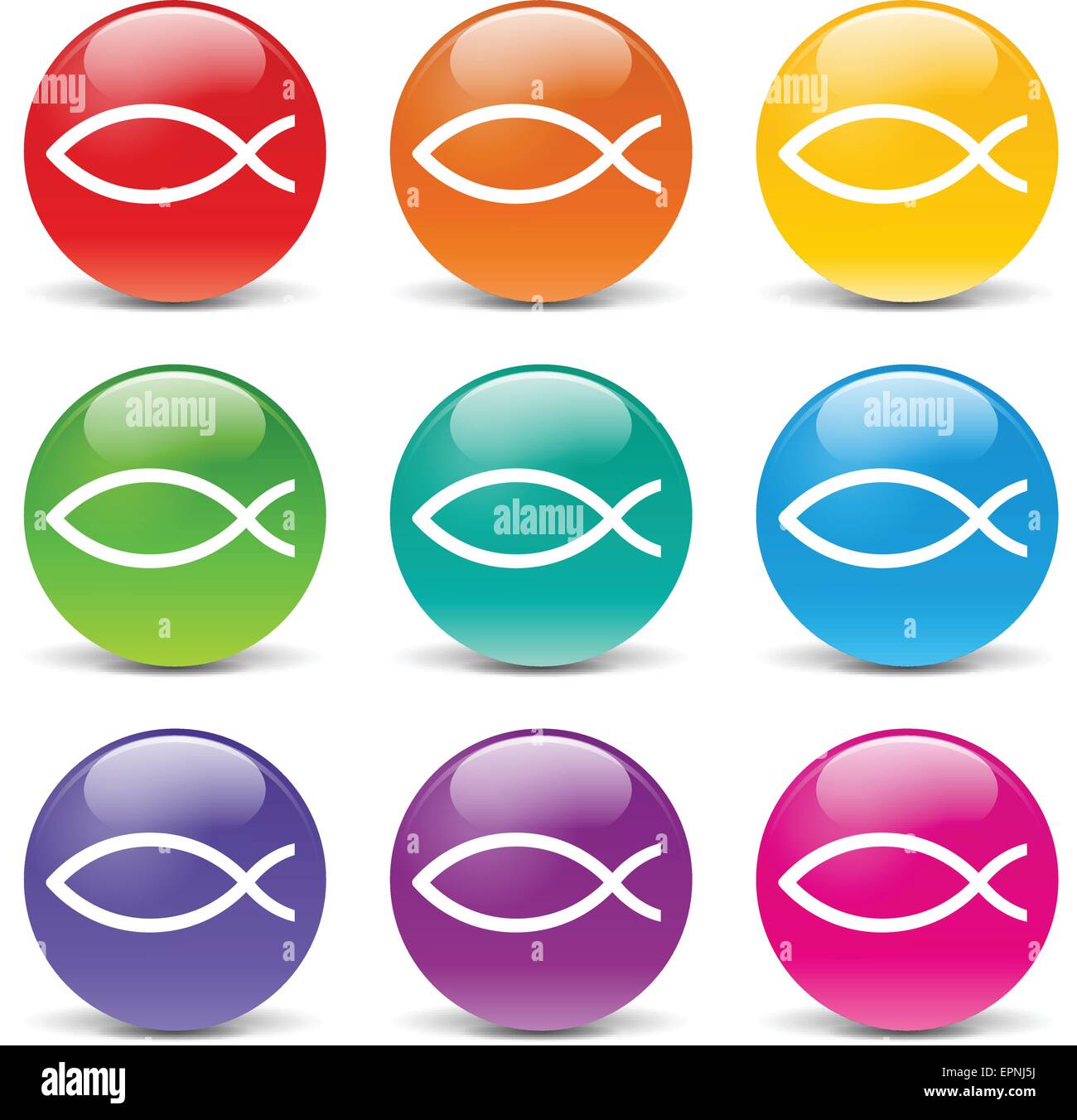 collection of icons of different colors for jesus fish Stock Vector ...