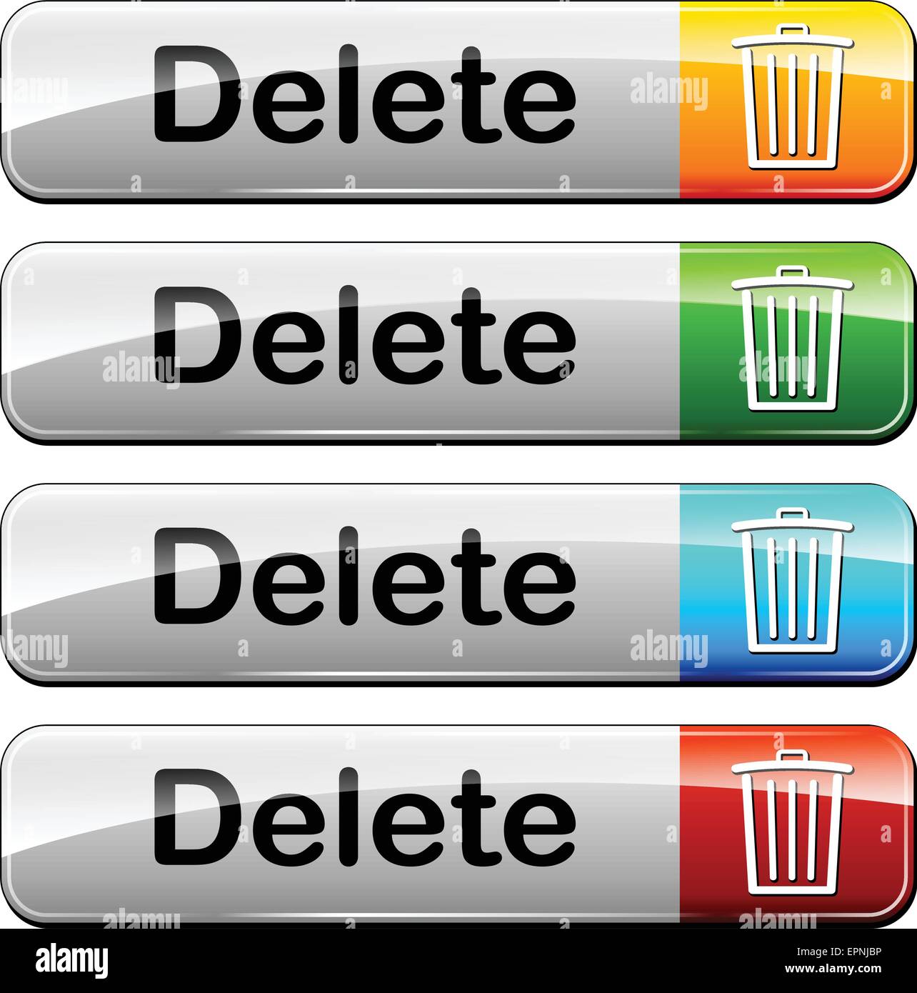 illustration of various colors set for delete buttons Stock Vector ...
