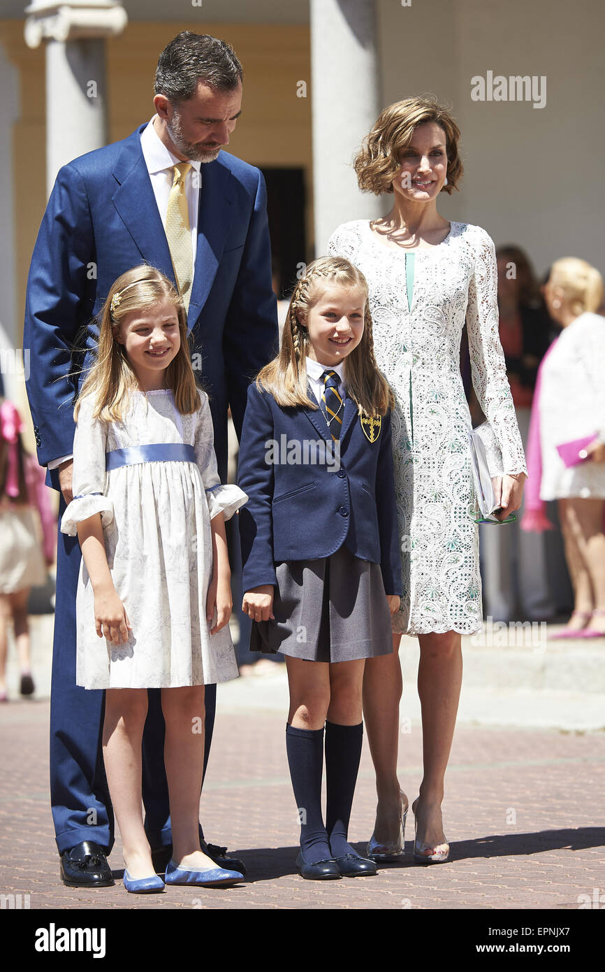 Madrid, Spain. 20th May, 2015. King Felipe VI of Spain, Queen Letizia ...