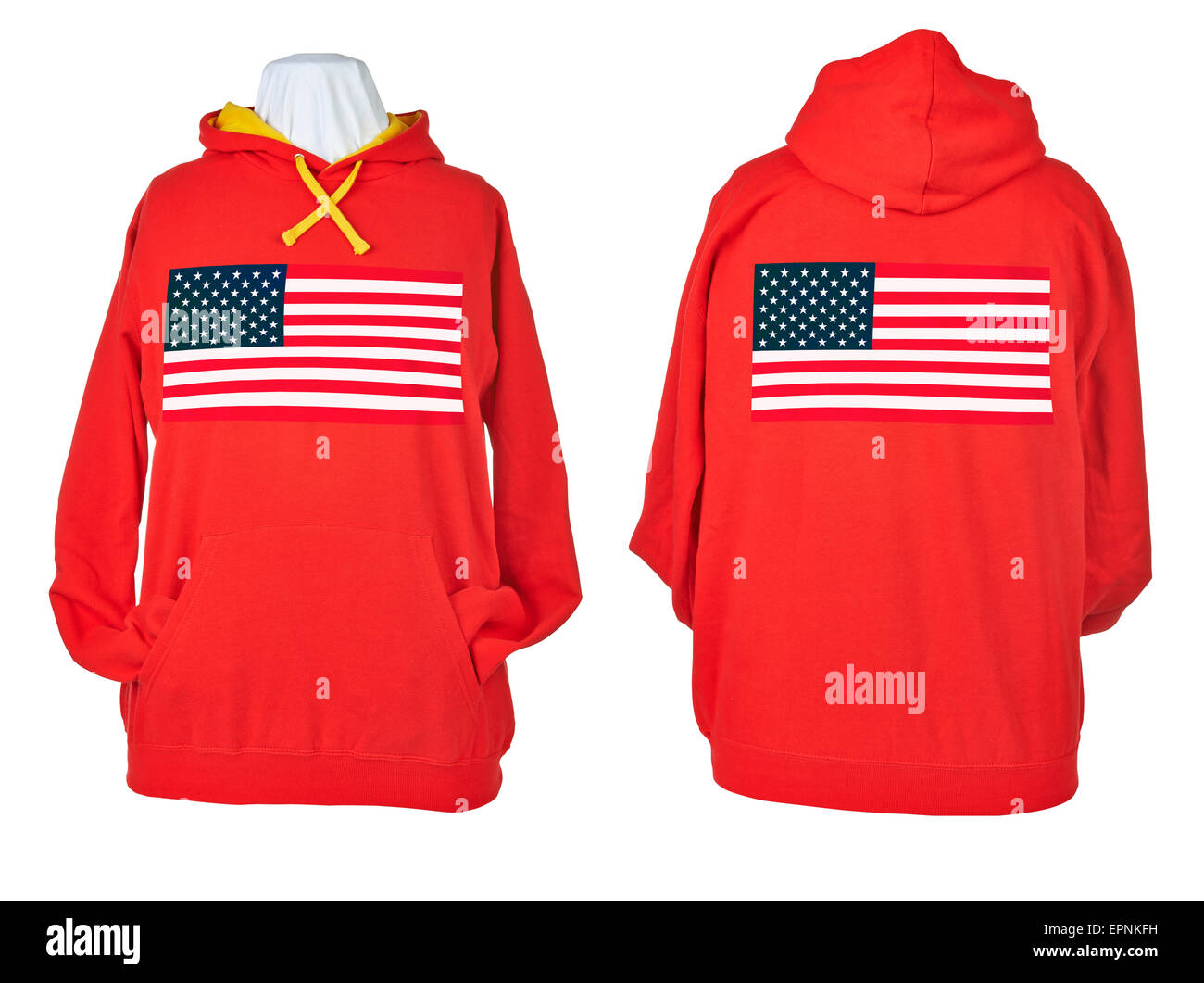 Two side of wrinkled flagged Red shirts, long sleeve shirt, golf shirt ...