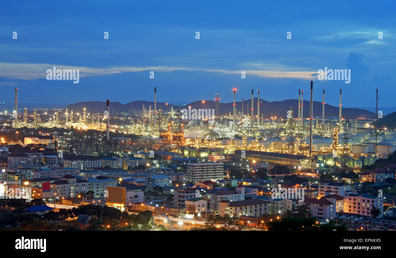 The Oil refinery with beautiful sky background Stock Photo - Alamy