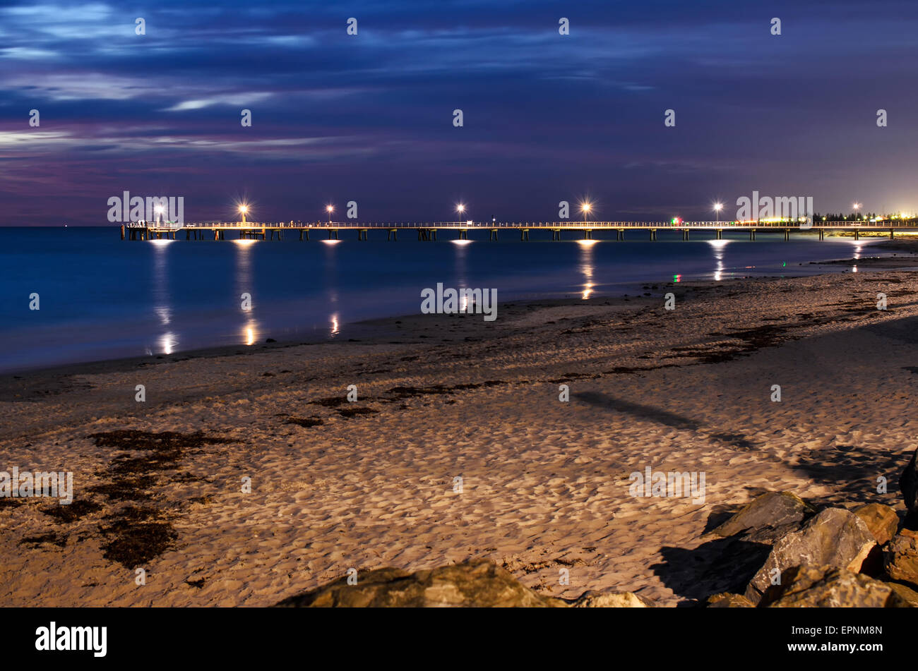 Glenelg Jetty at night. South Australia Stock Photo - Alamy