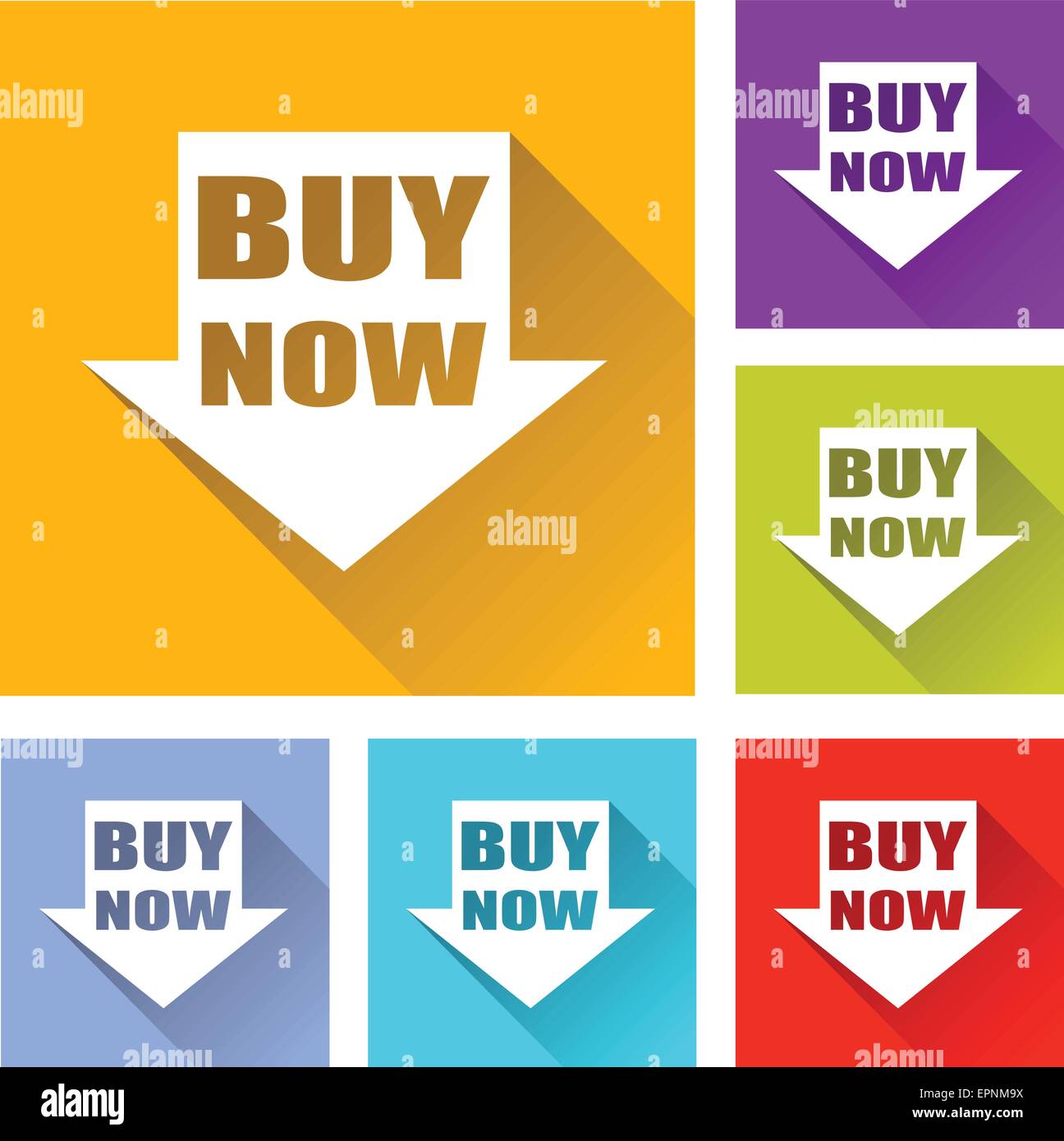 illustration of flat design set icons for buying Stock Vector Image ...