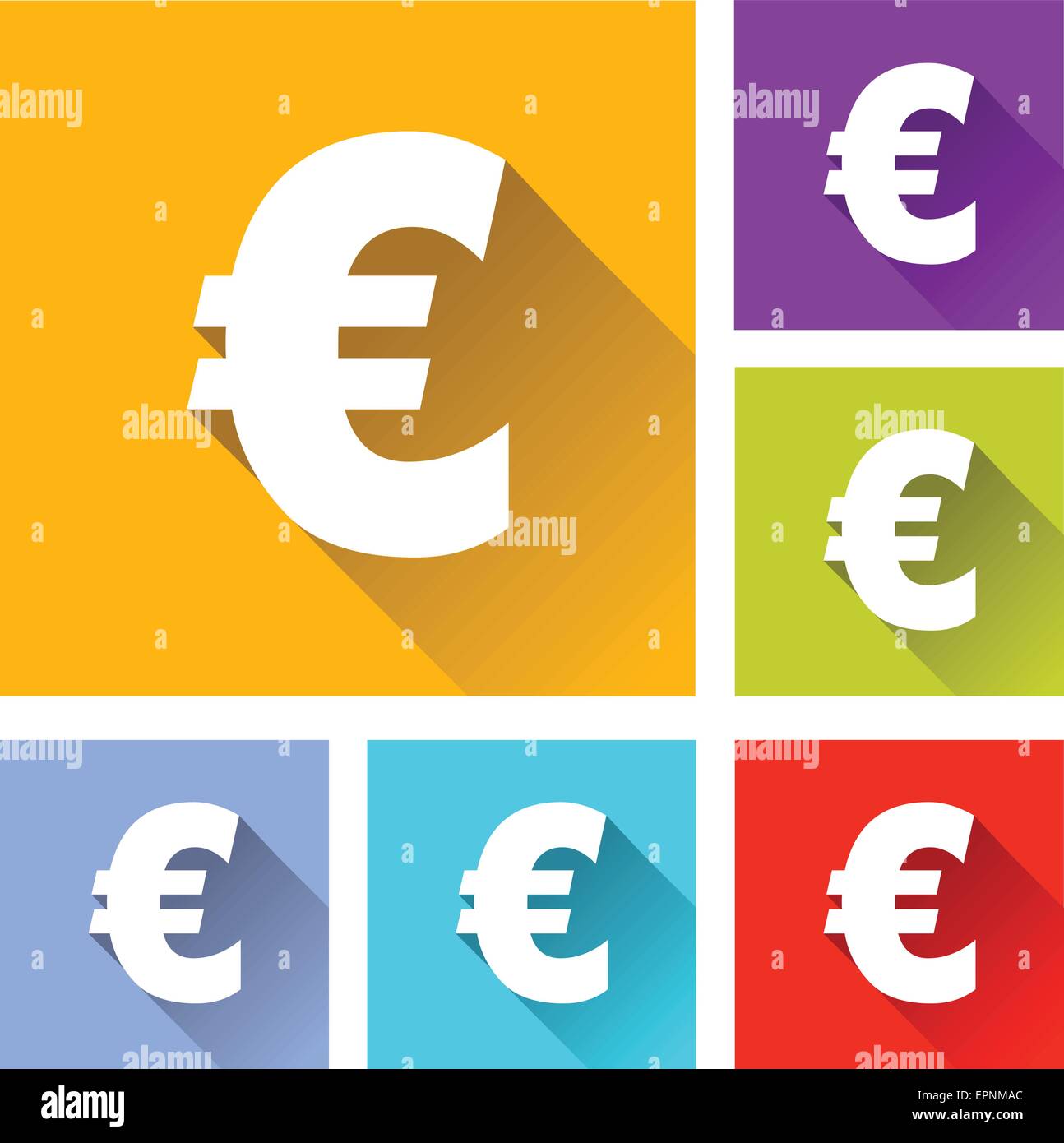 illustration of flat design set icons for euro Stock Vector Image & Art ...