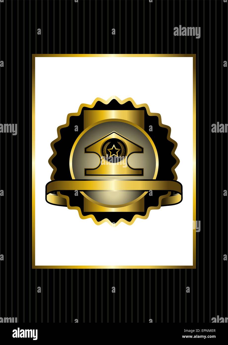 The original badge with gold details Stock Vector Image & Art - Alamy