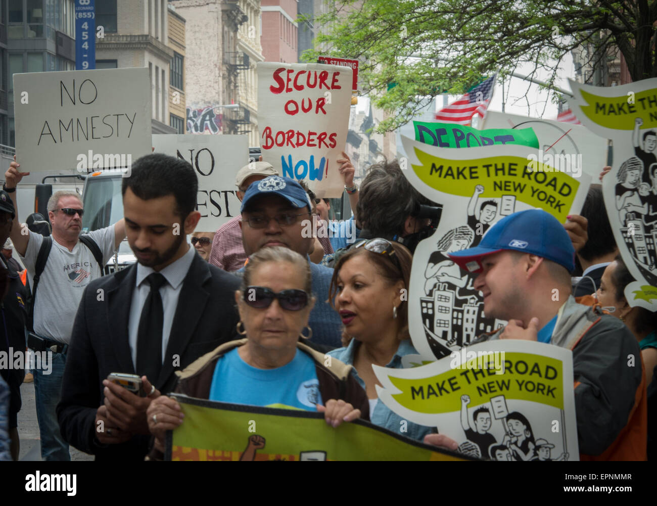Manhattan, New York, USA. 19th May, 2015. Anti - ''DAPA'' protesters ...