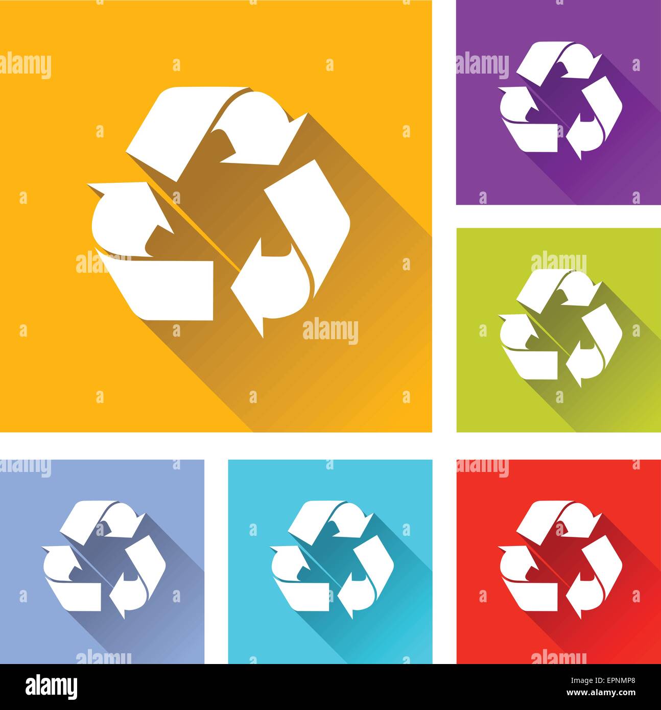 illustration of flat design set icons for recycle Stock Vector Image ...