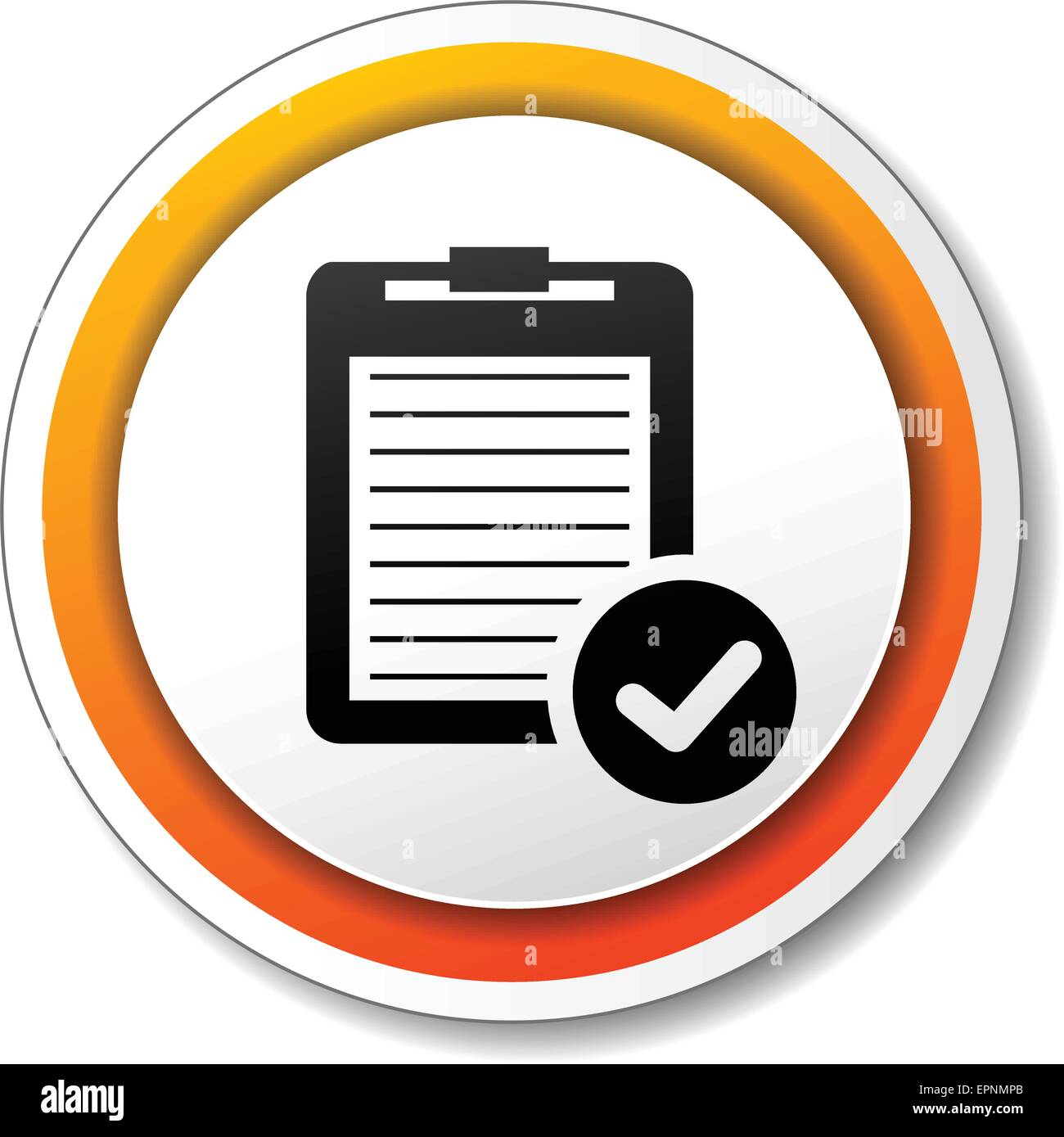 illustration of white and orange icon for report Stock Vector Image ...