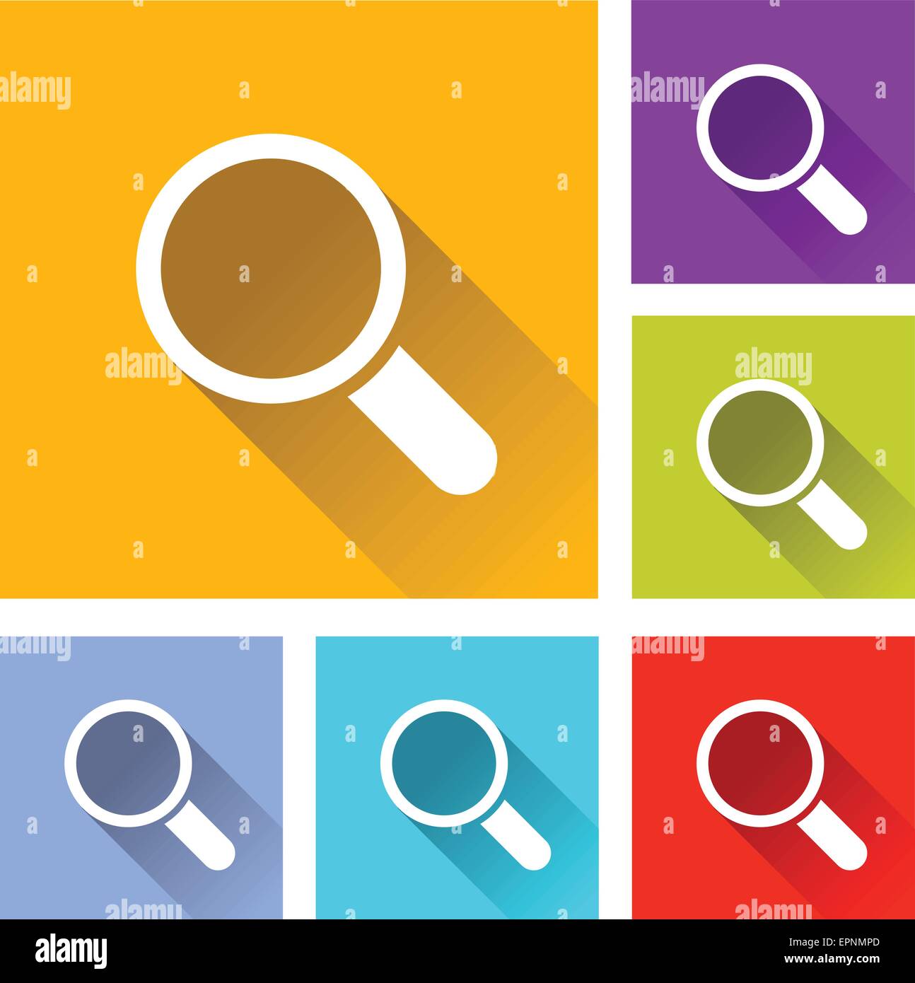 illustration of flat design set icons for search Stock Vector Image ...
