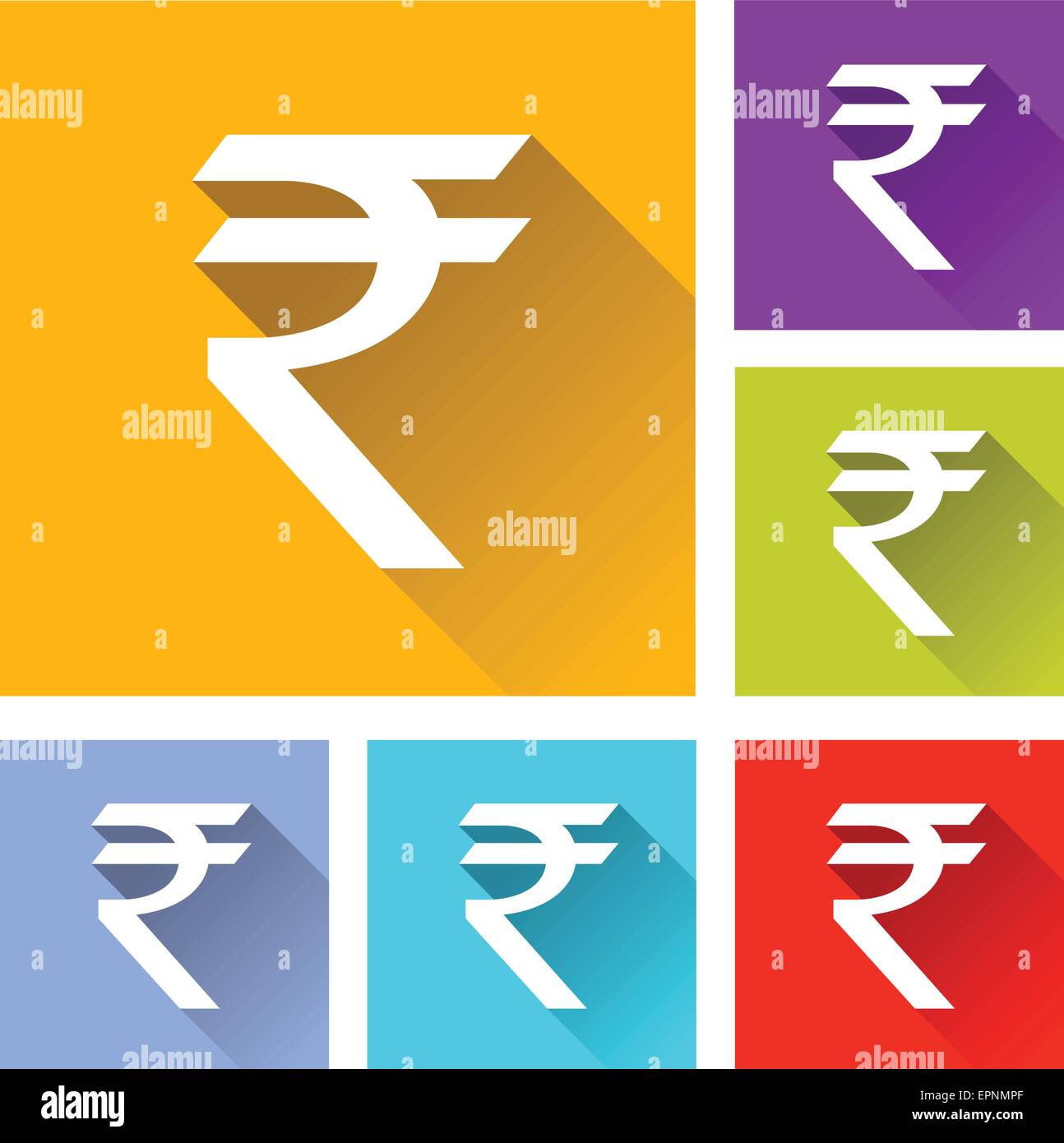 illustration of flat design set icons for rupee Stock Vector Image ...