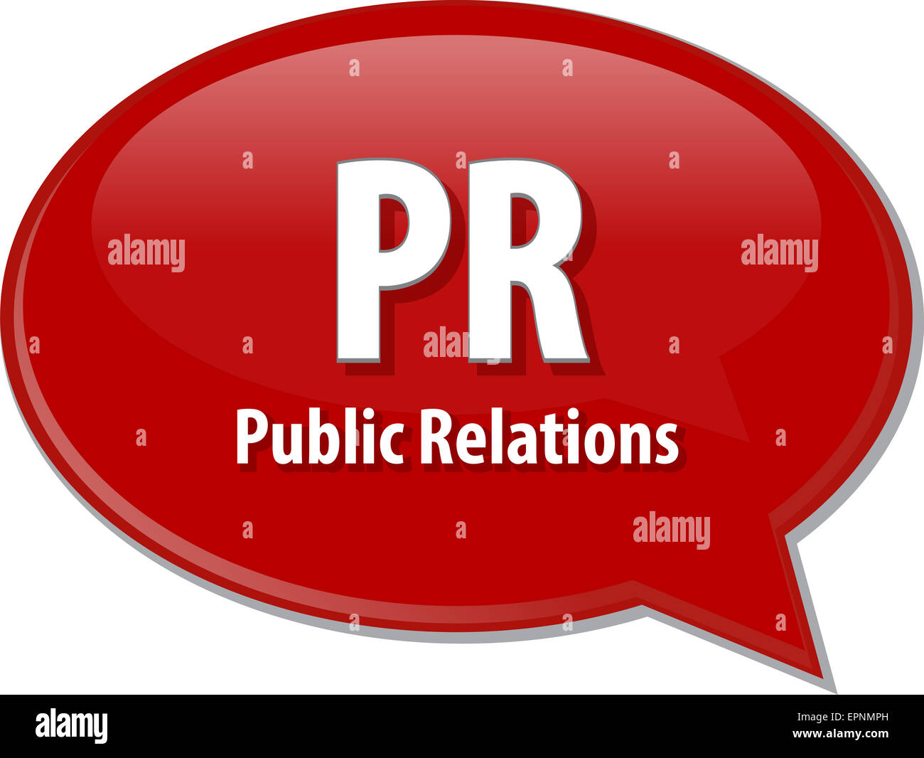 word speech bubble illustration of business acronym term PR Public ...
