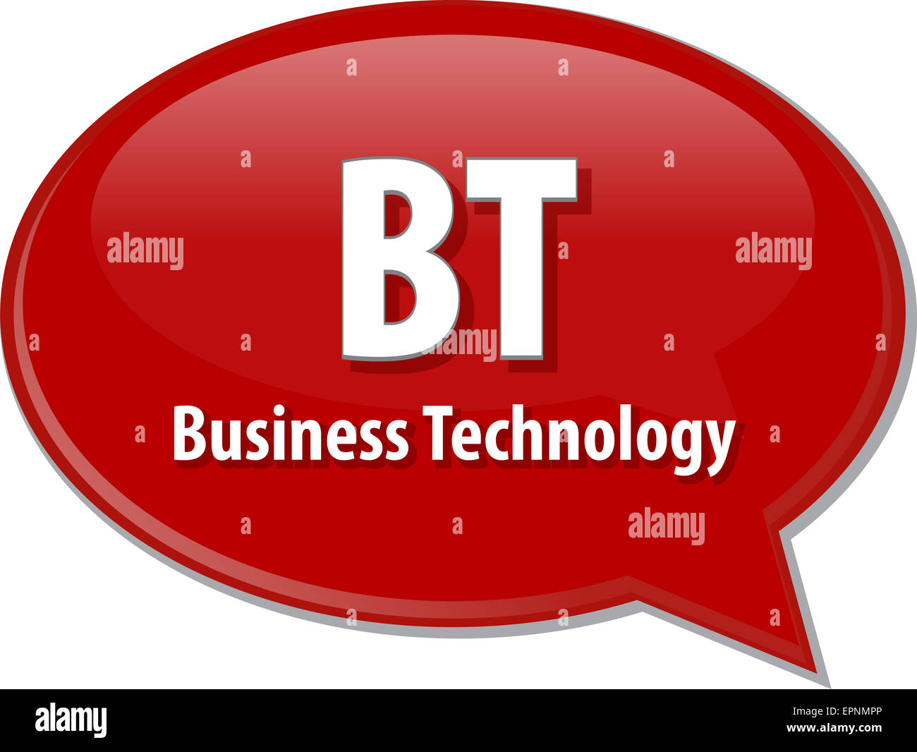 word speech bubble illustration of business acronym term BT Business ...
